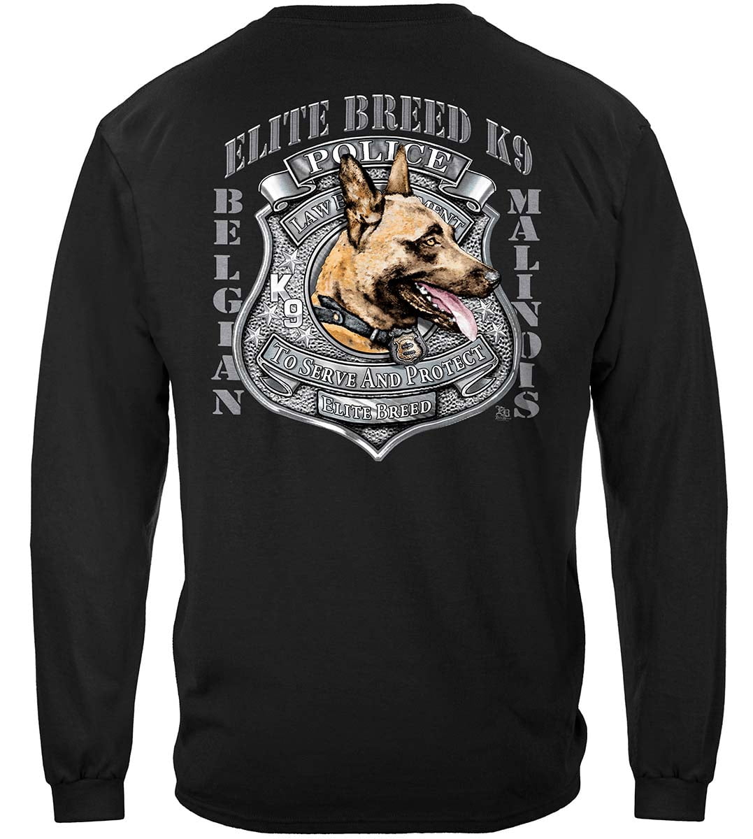 Elite Breed Malinois K9 Dog Law Enforcement 100% Cotton Black Long ...