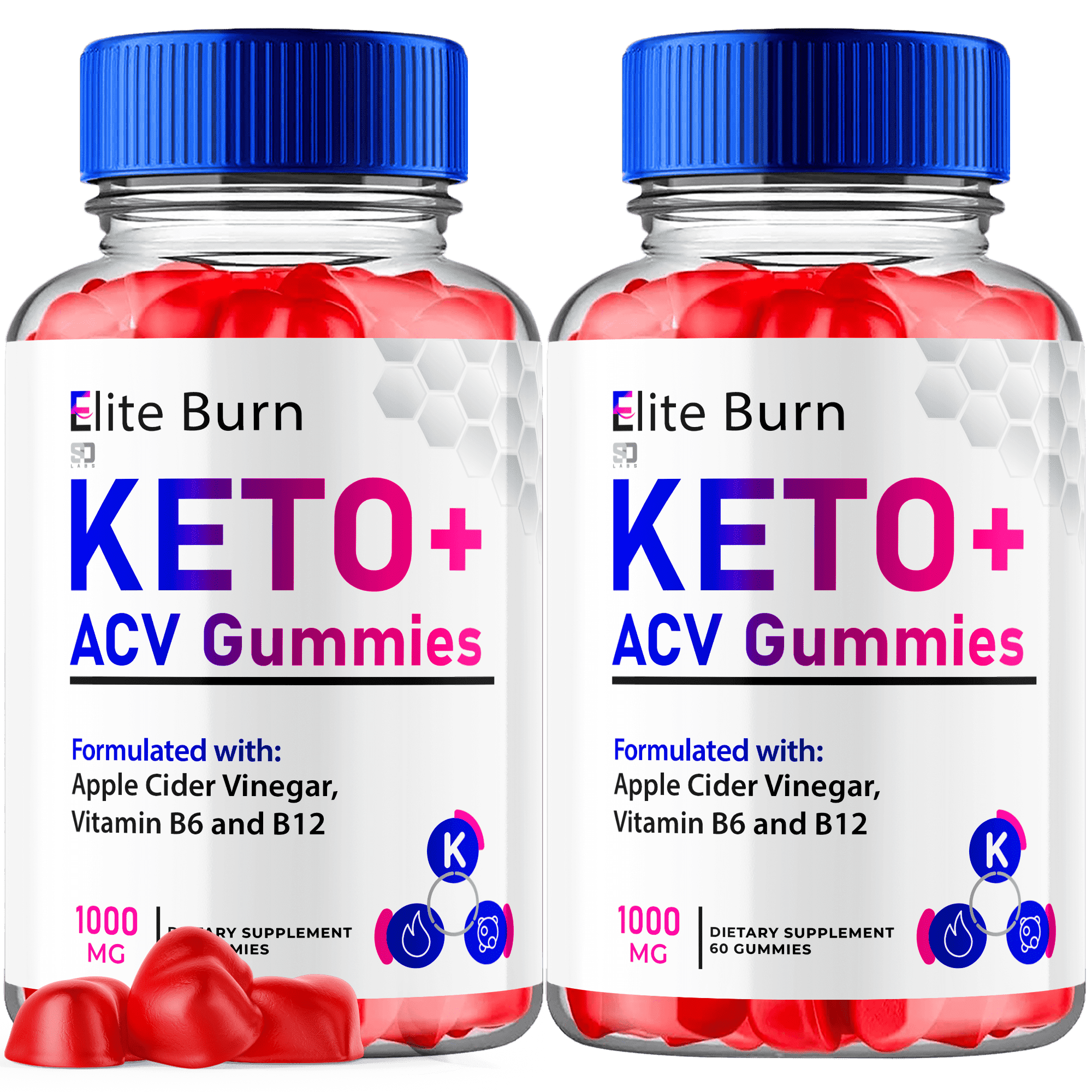 Elite Burn Keto ACV Gummies Maximum Strength Vitamin Supplement 2 Pack ...
