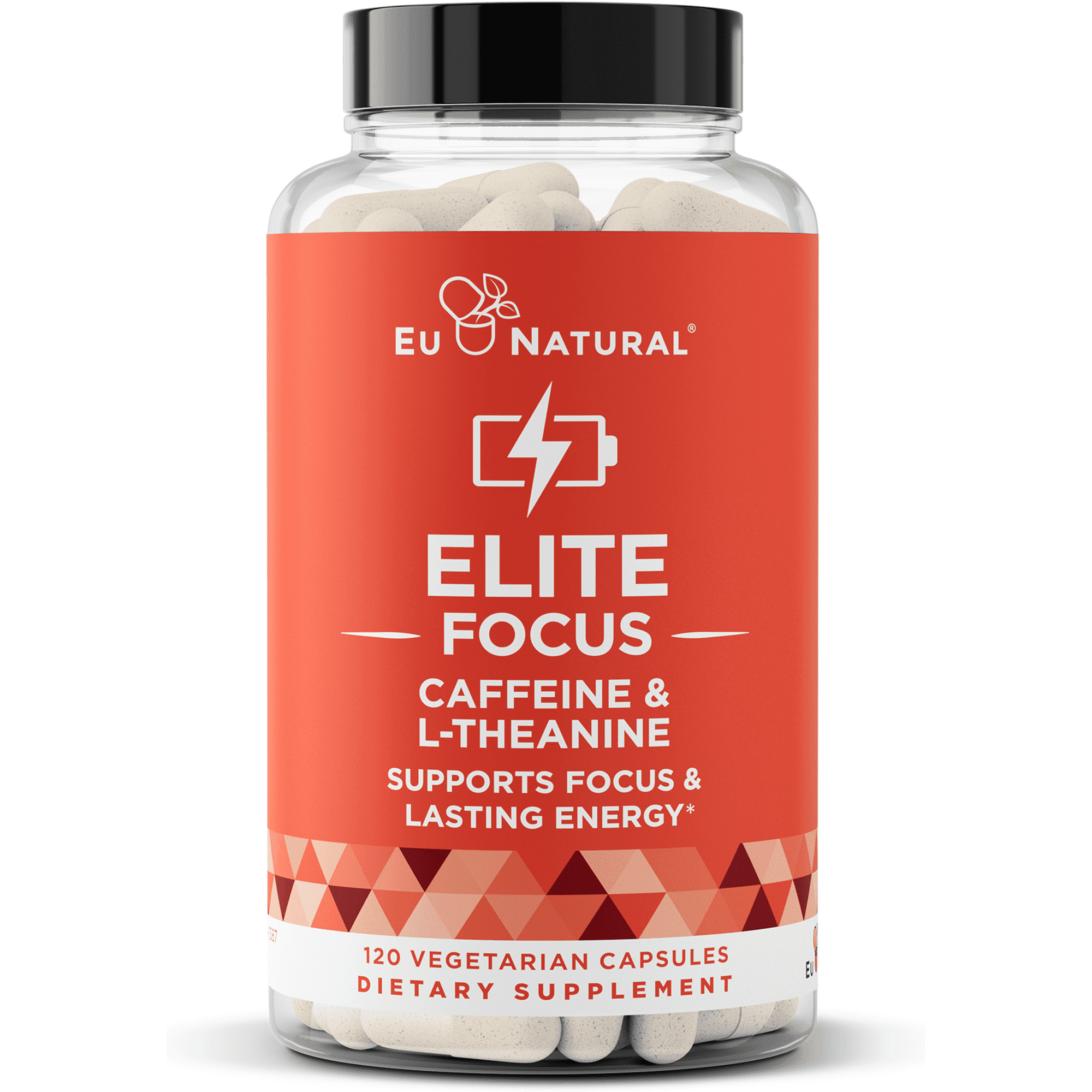 Elite Caffeine with L-Theanine - Jitter-Free Focused Energy Pills ...