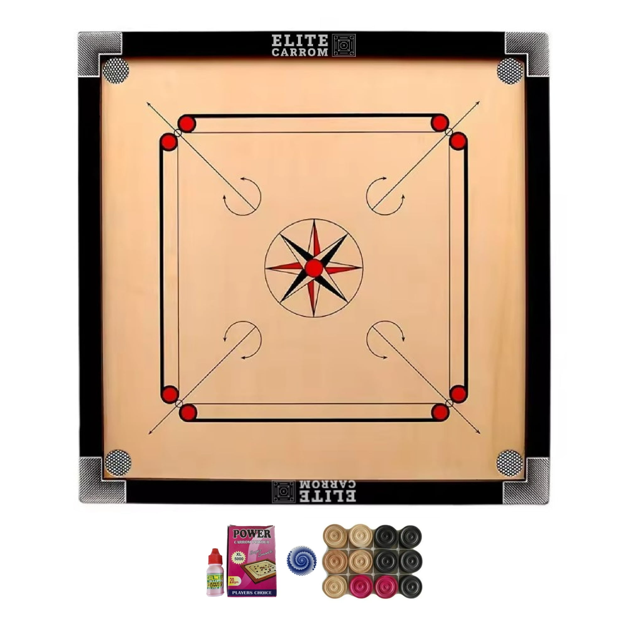 Elite Carrom Board Set - 29" x 29" Carrom Board, Striker, Coins ...