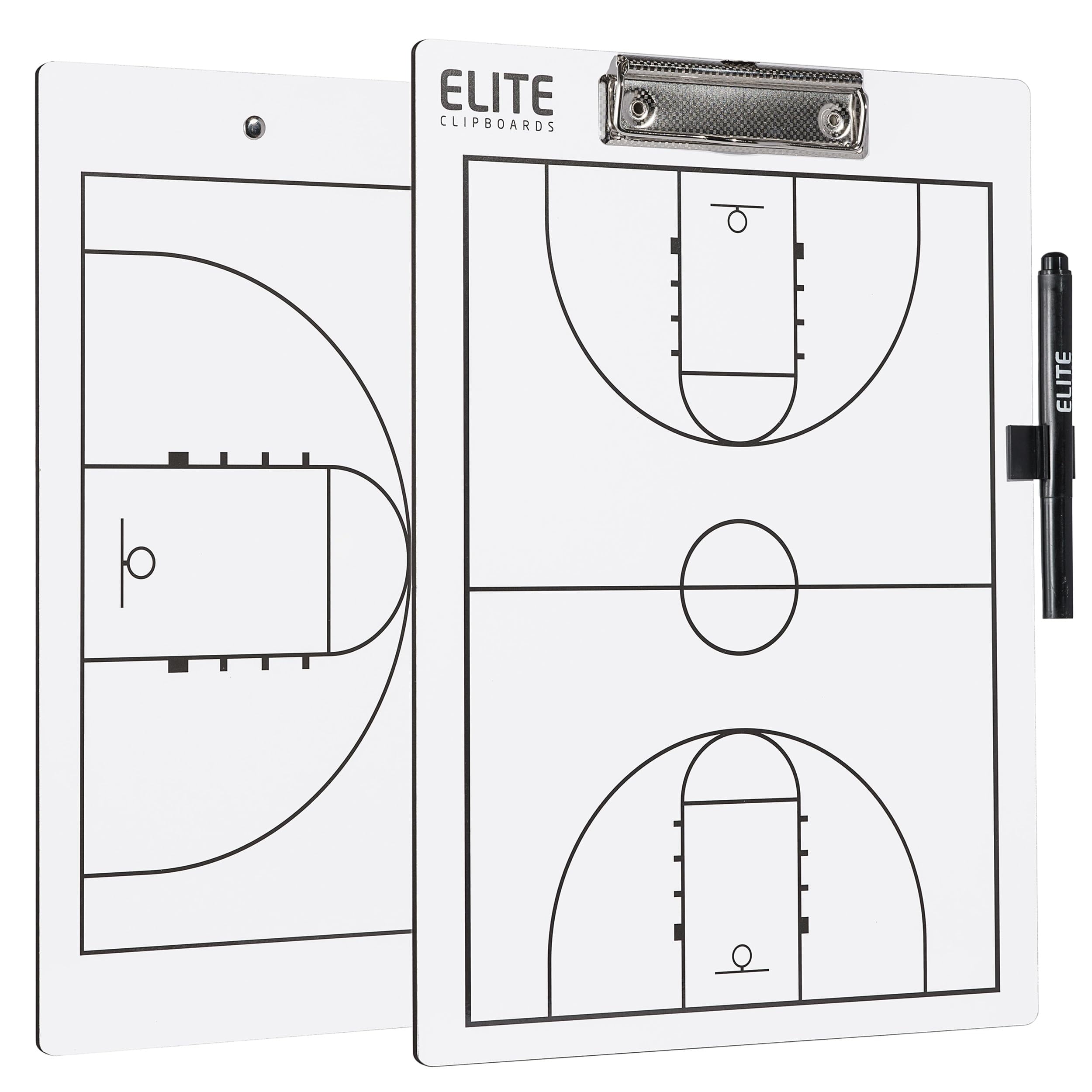 Elite Clipboards Basketball White Dry Erase Coaches Clipboard | Double ...