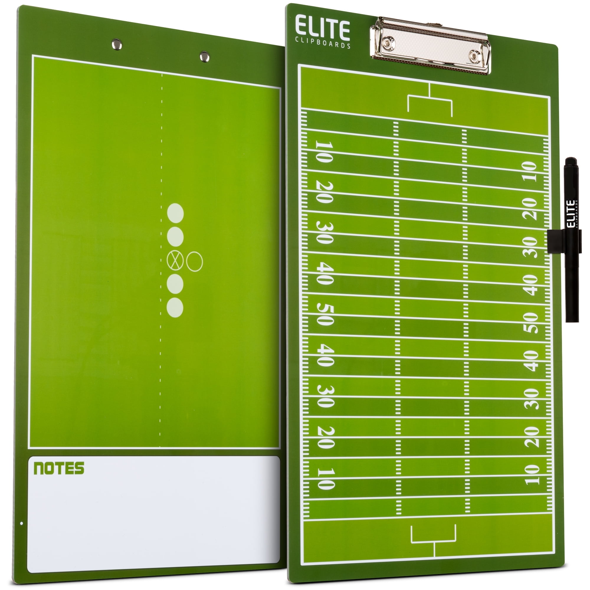 Elite Clipboards Dry Erase Football Coaches Clipboard, Double-Sided ...
