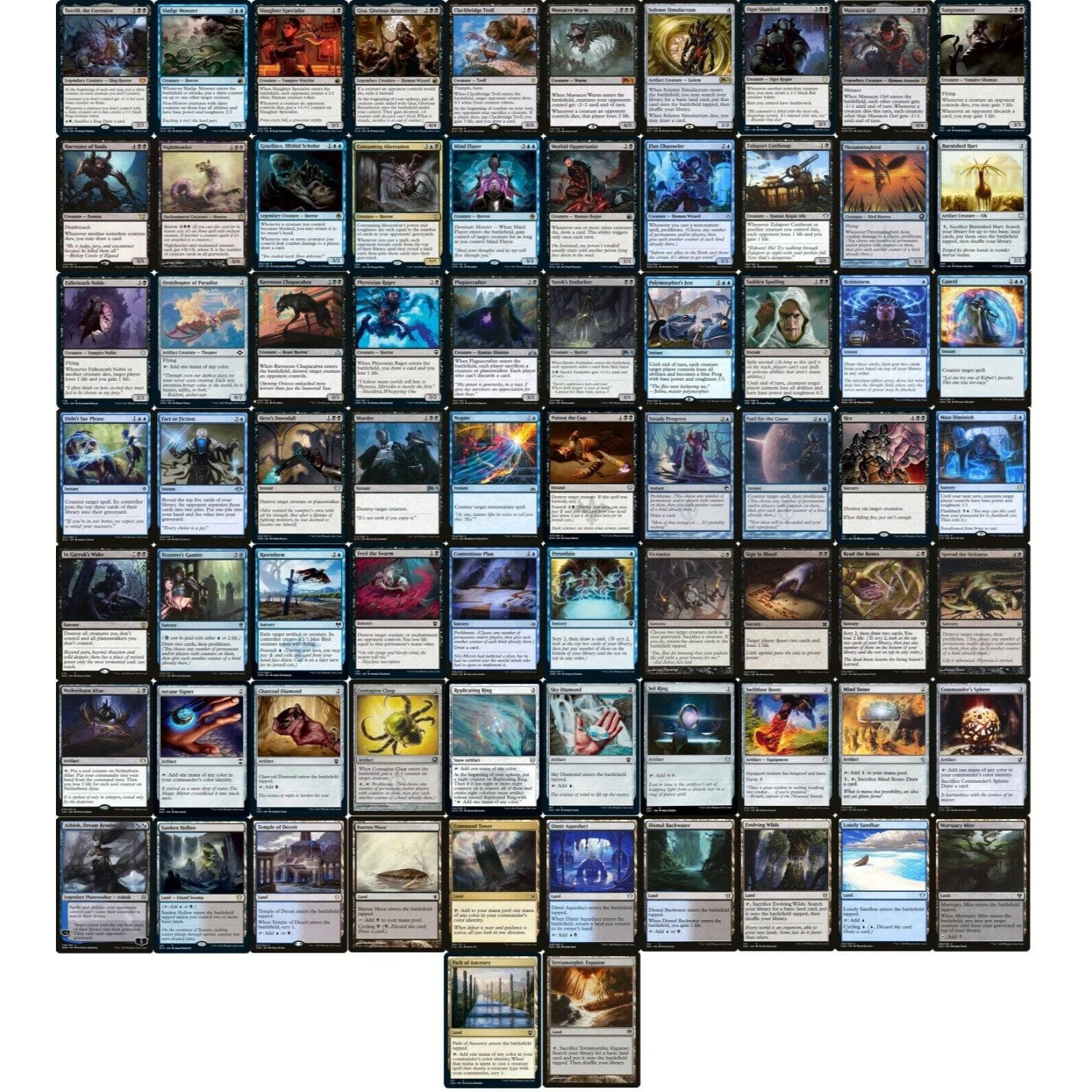 Elite Commander Toxrill Horror Deck - Dimir Blue Black - EDH -100 Card ...