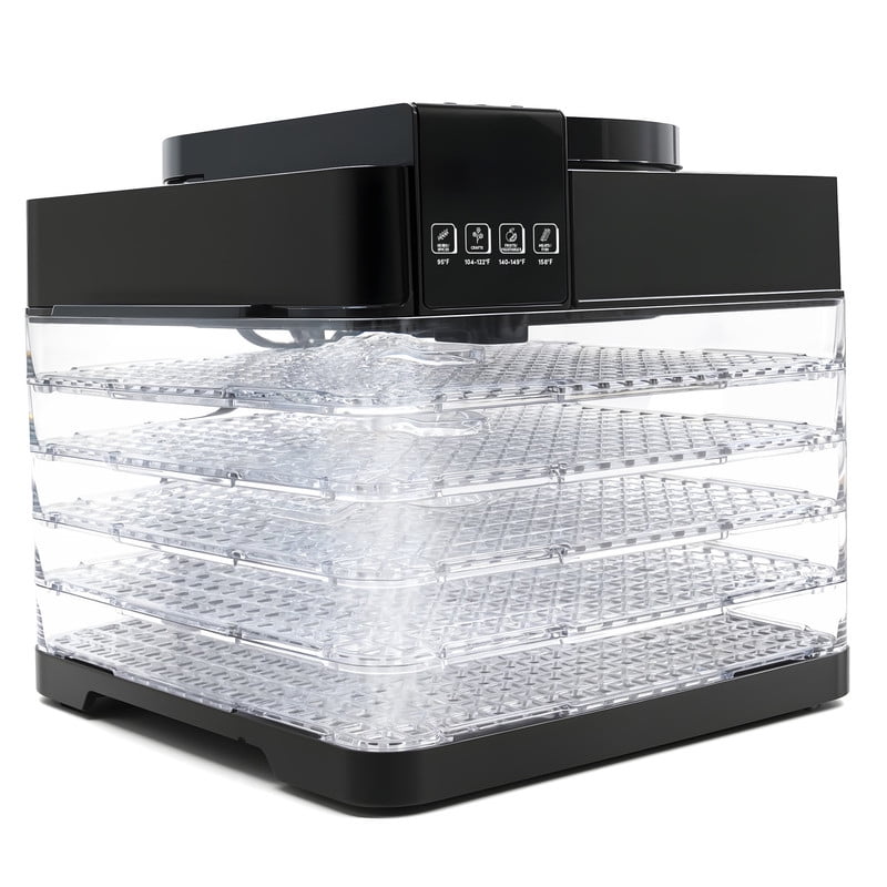 Elite Cuisine Digital Food Dehydrator with 5 BPA Free Trays, Top ...