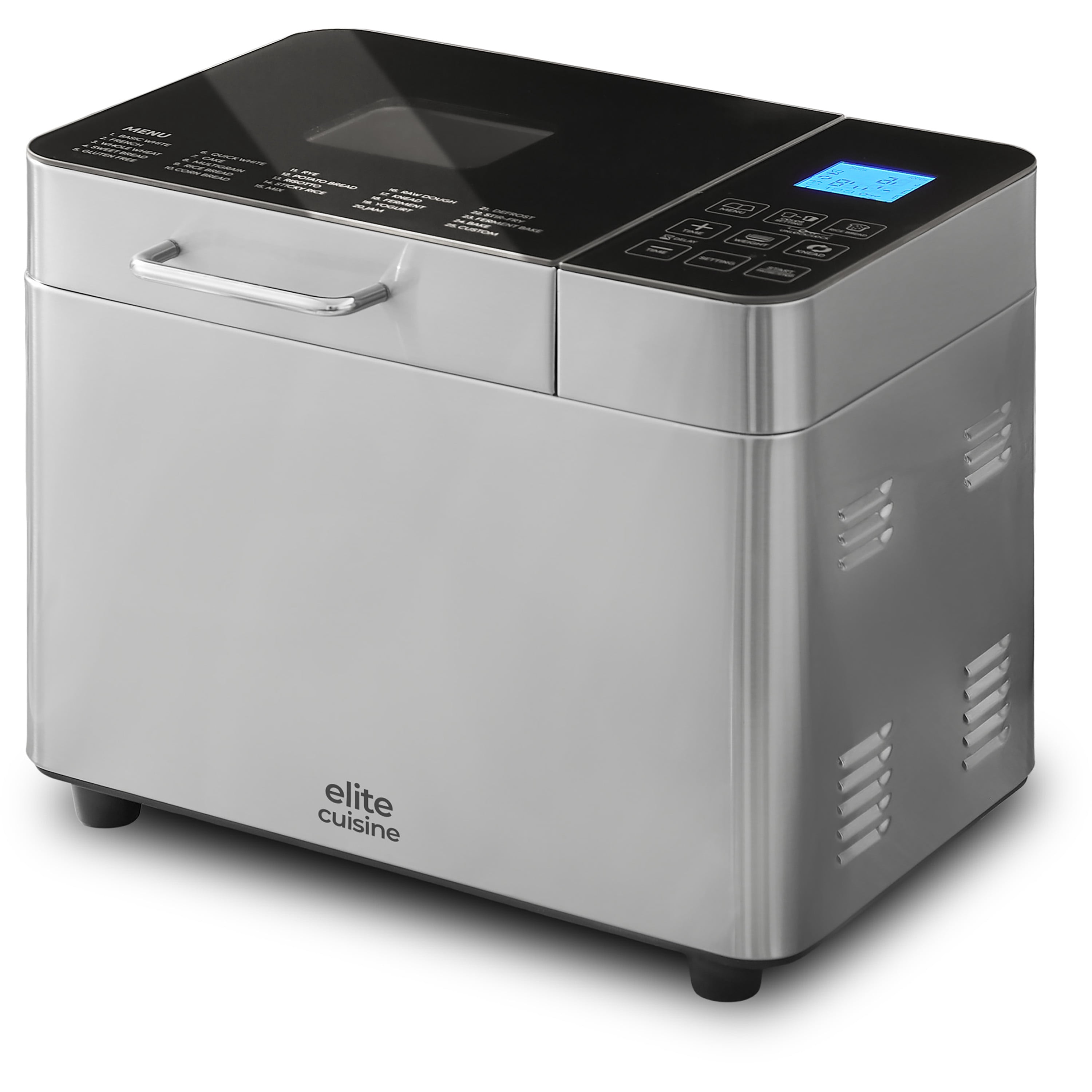 Elite Cuisine EBM8225 2LB Stainless Steel Bread Machine Maker - Walmart.com