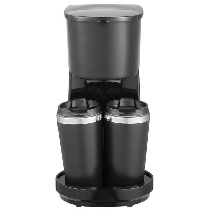 Elite Cuisine EHC260 Dual Coffee Maker with Two Stainless Travel Mugs ...