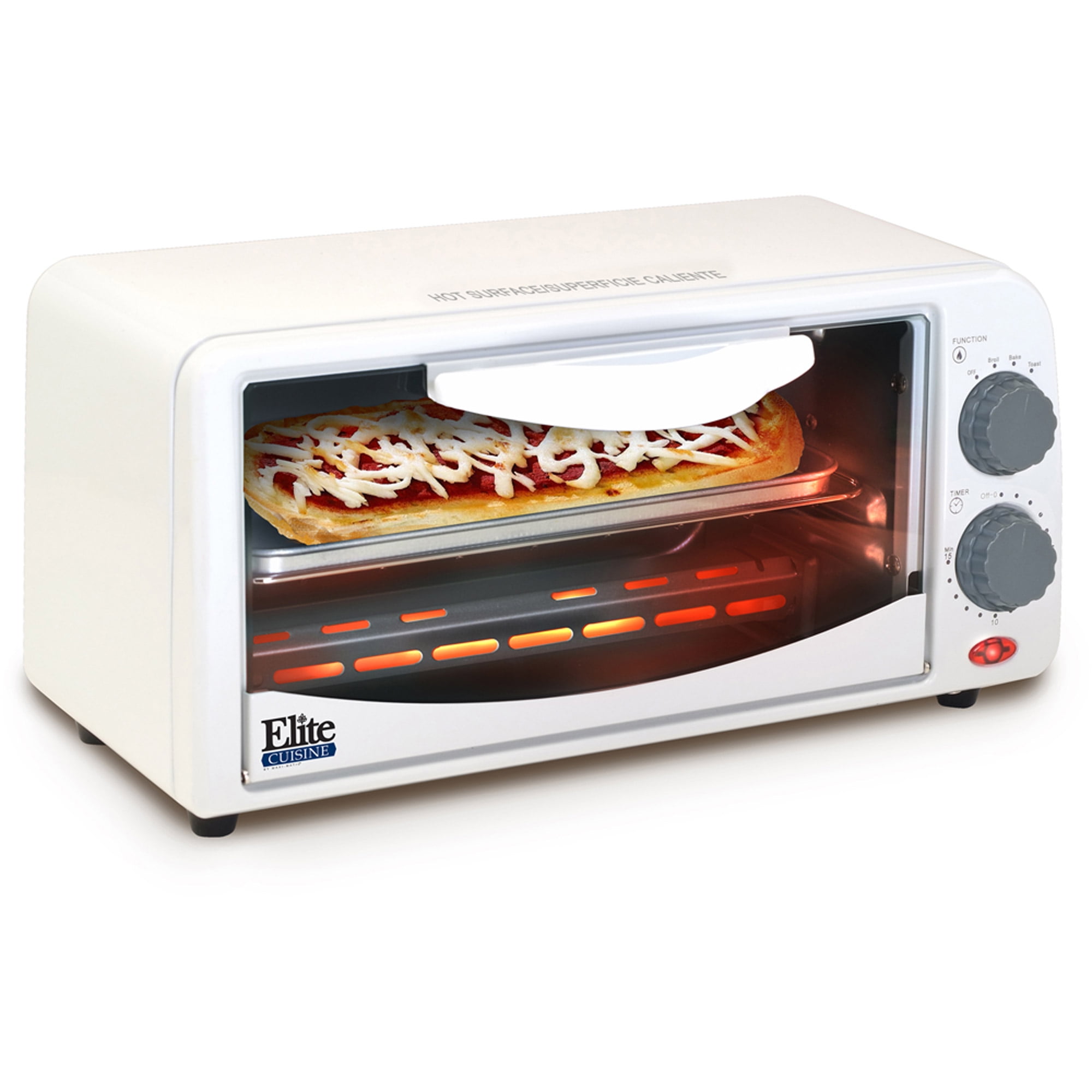 Elite Cuisine ETO-113 2-Slice Toaster Oven with Broiler and Timer ...