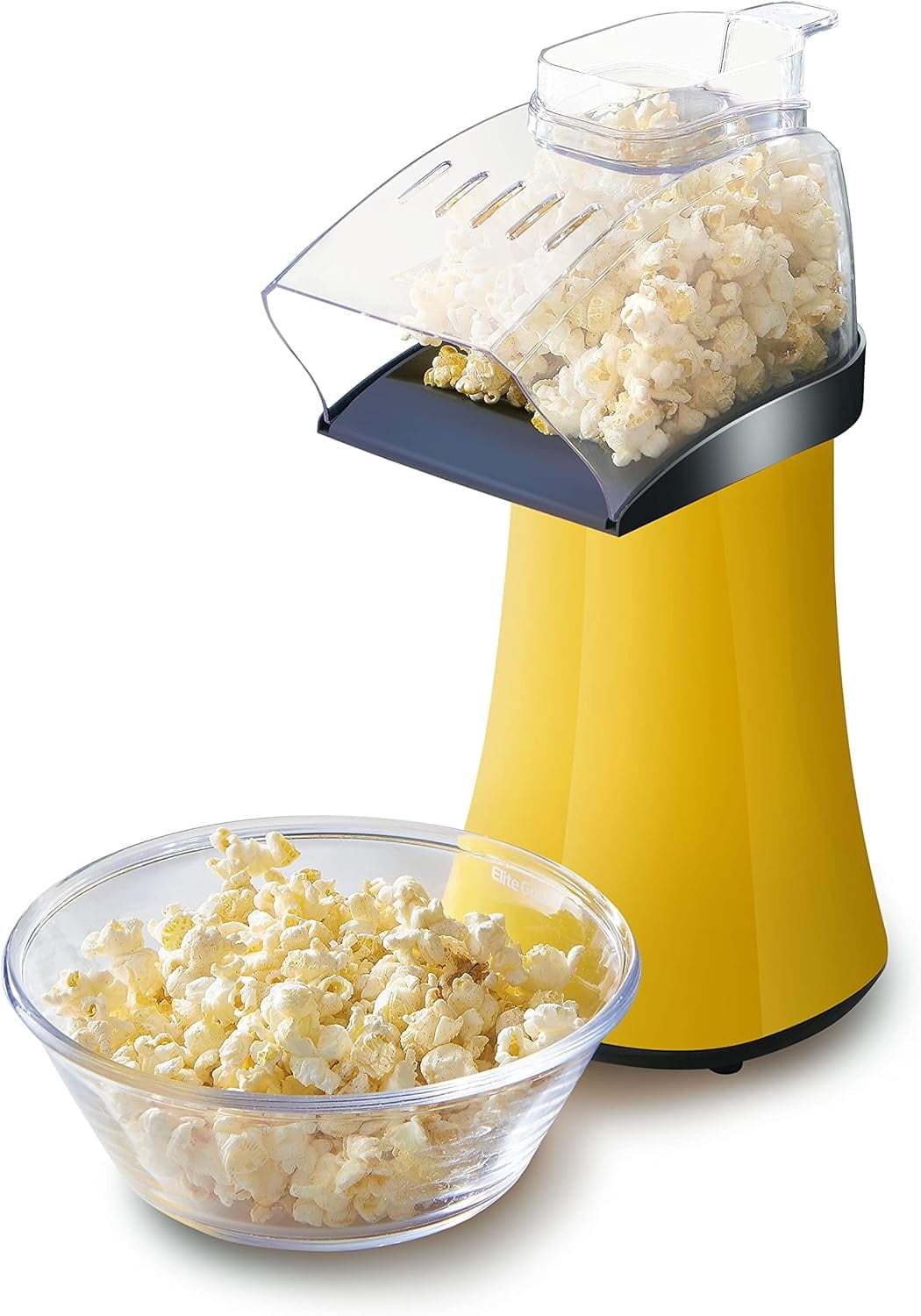 Elite Gourmet, Fast Hot Air Popcorn Popper, 1300W, 4-Quart, Yellow ...