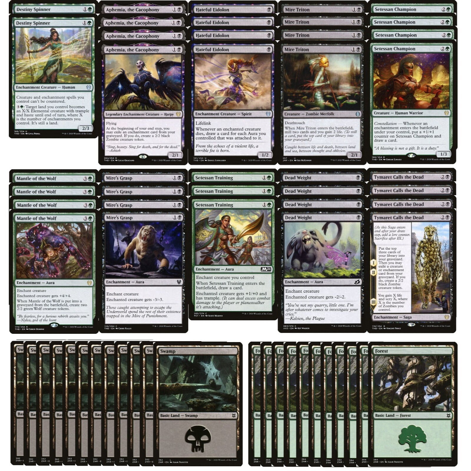 Elite Golgari Zombie Enchant Deck - Green Black - 60 Card - Modern ...