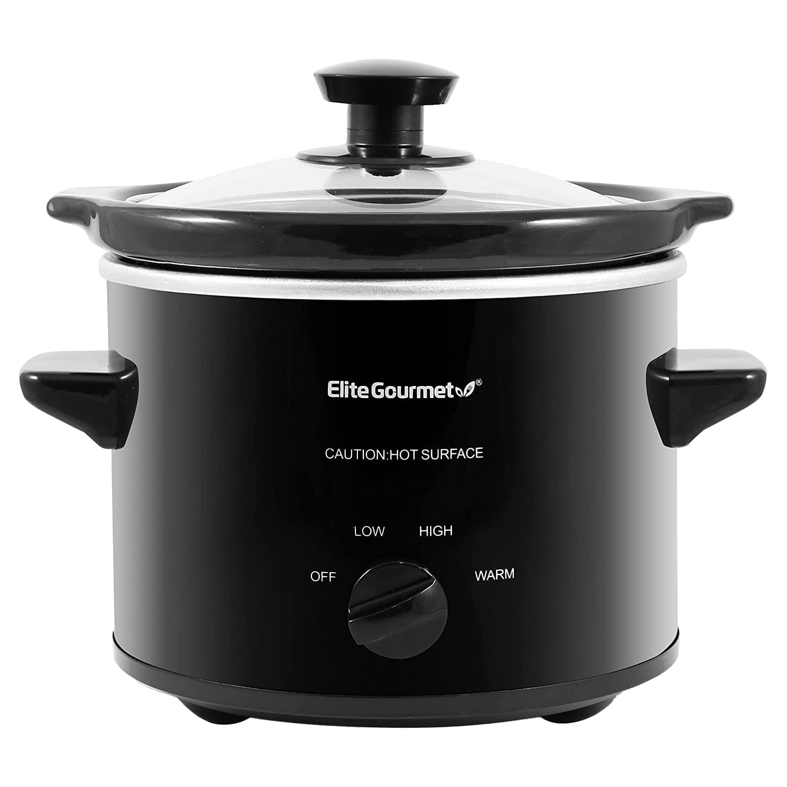 Elite Gourmet 2Qt. Compact Slow Cooker with Removable Stoneware, Black ...