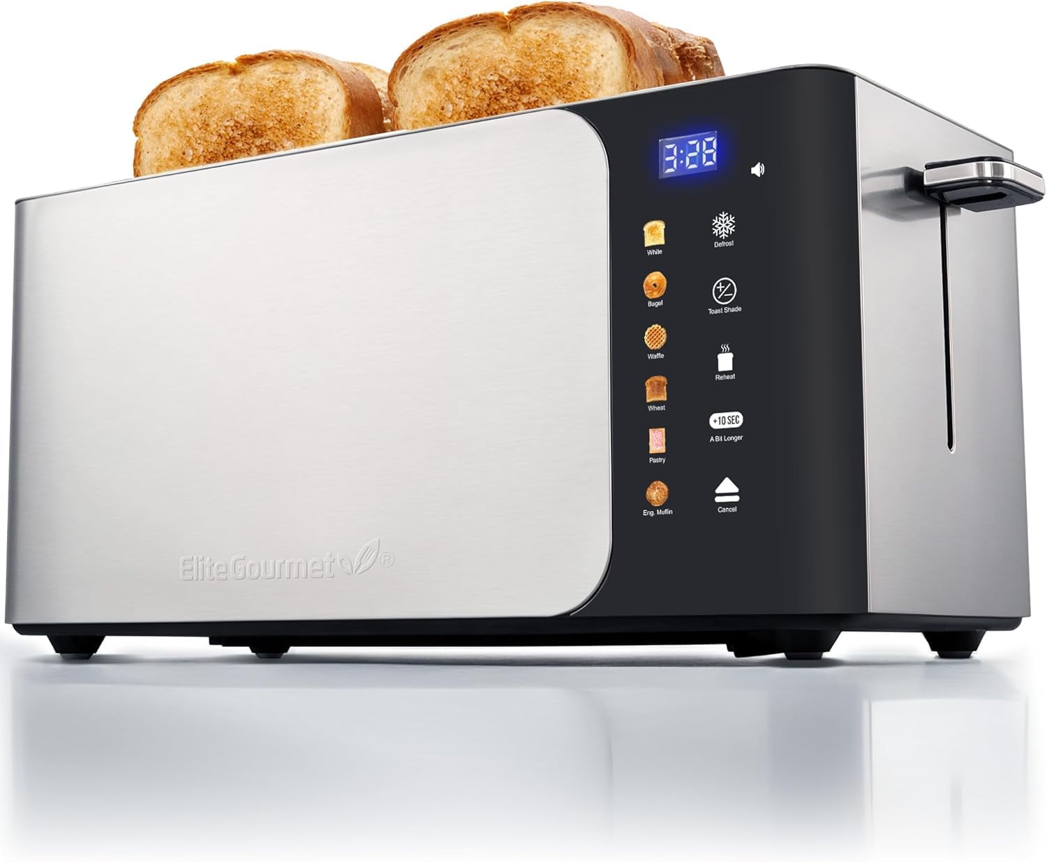 Elite Gourmet ECT5924D SmartToast Digital Long Slot 4 Slice Toaster, 1. ...