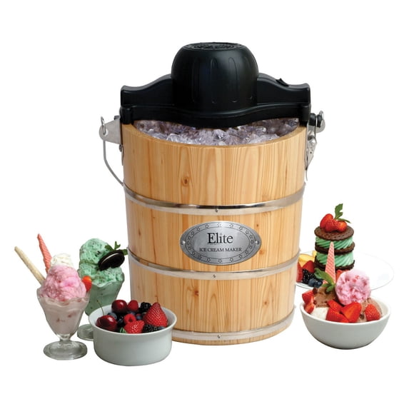 Elite Gourmet EIM-506 6-Qt. Old-Fashioned Ice Cream Maker - Walmart.com
