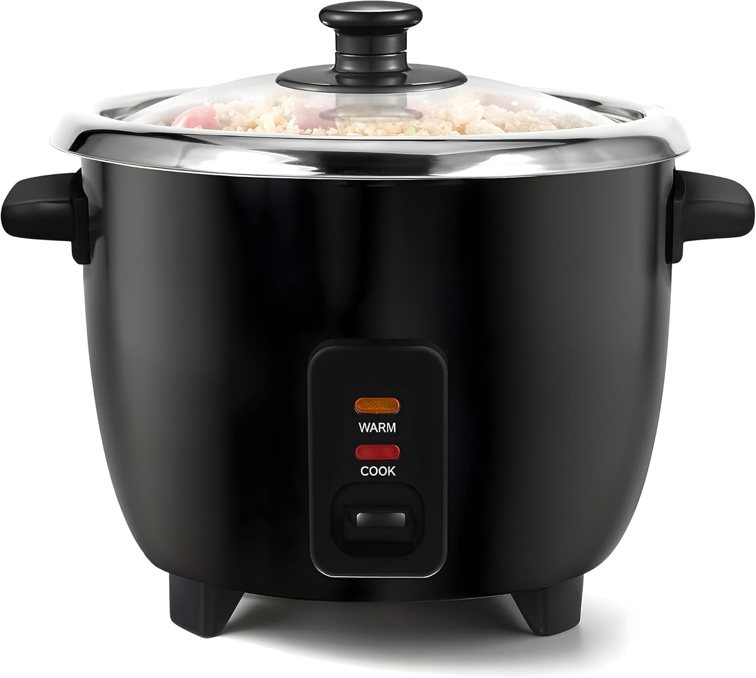 Elite Gourmet ERC006XSS 6-Cup Electric Rice Cooker with 304 Surgical Grade Stainless Steel Inner ...