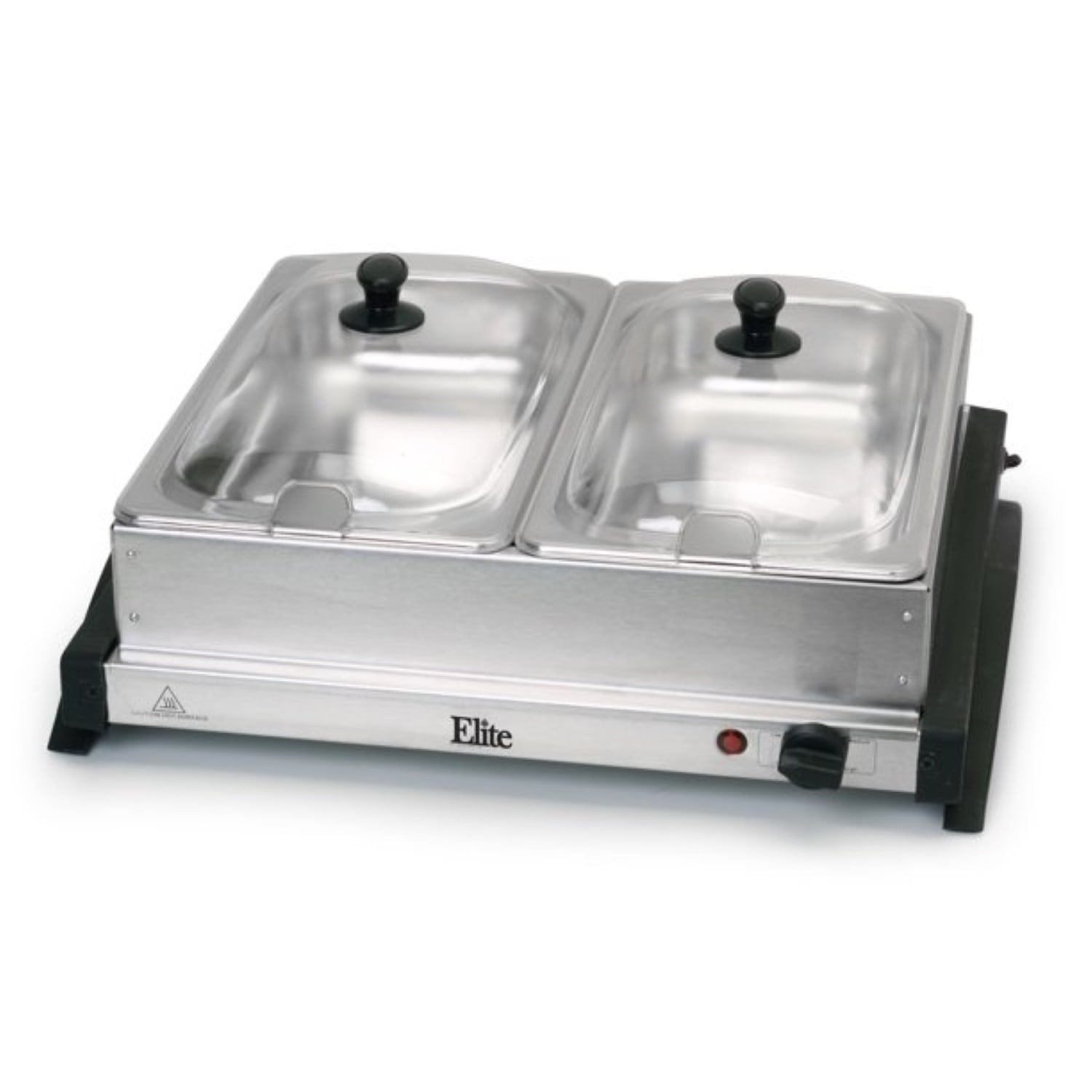 Maxi-Matic Elite Gourmet Dual Tray Buffet Server, Stainless Steel, 2.5 ...