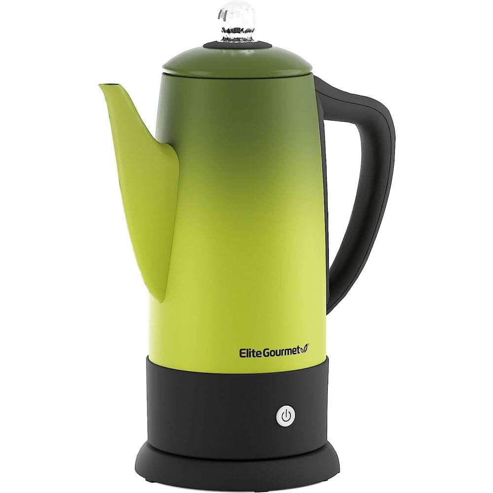 Elite Gourmet Vintage Green Stainless Steel 12 Cup Coffee Percolator ...