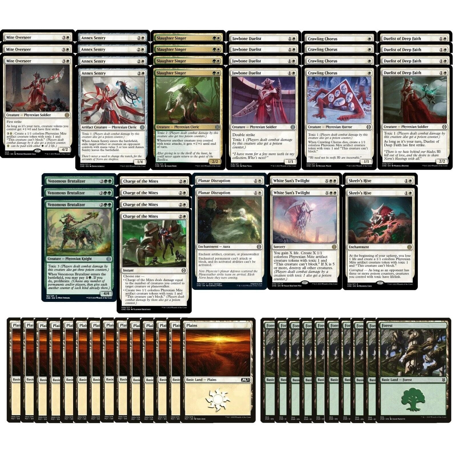 Elite Green White Toxic Infect Mite Deck - Powerful - Modern -60 Card ...