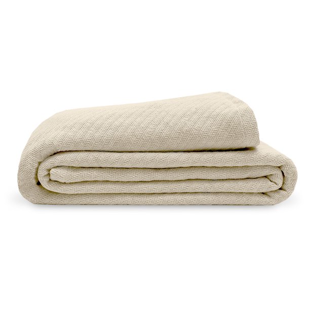 Elite Home 100 Percent Organic Cotton Throw Blanket, Full/Queen, Oat ...
