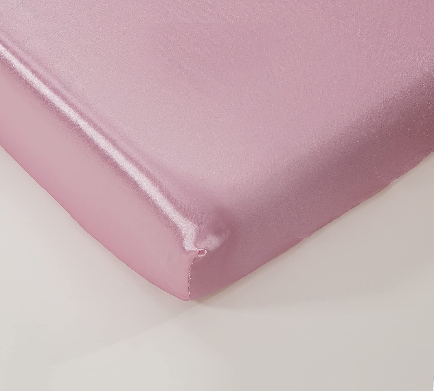 Elite Home Products Light Pink Satin Crib Fitted Sheet, 28 X 52 in ...