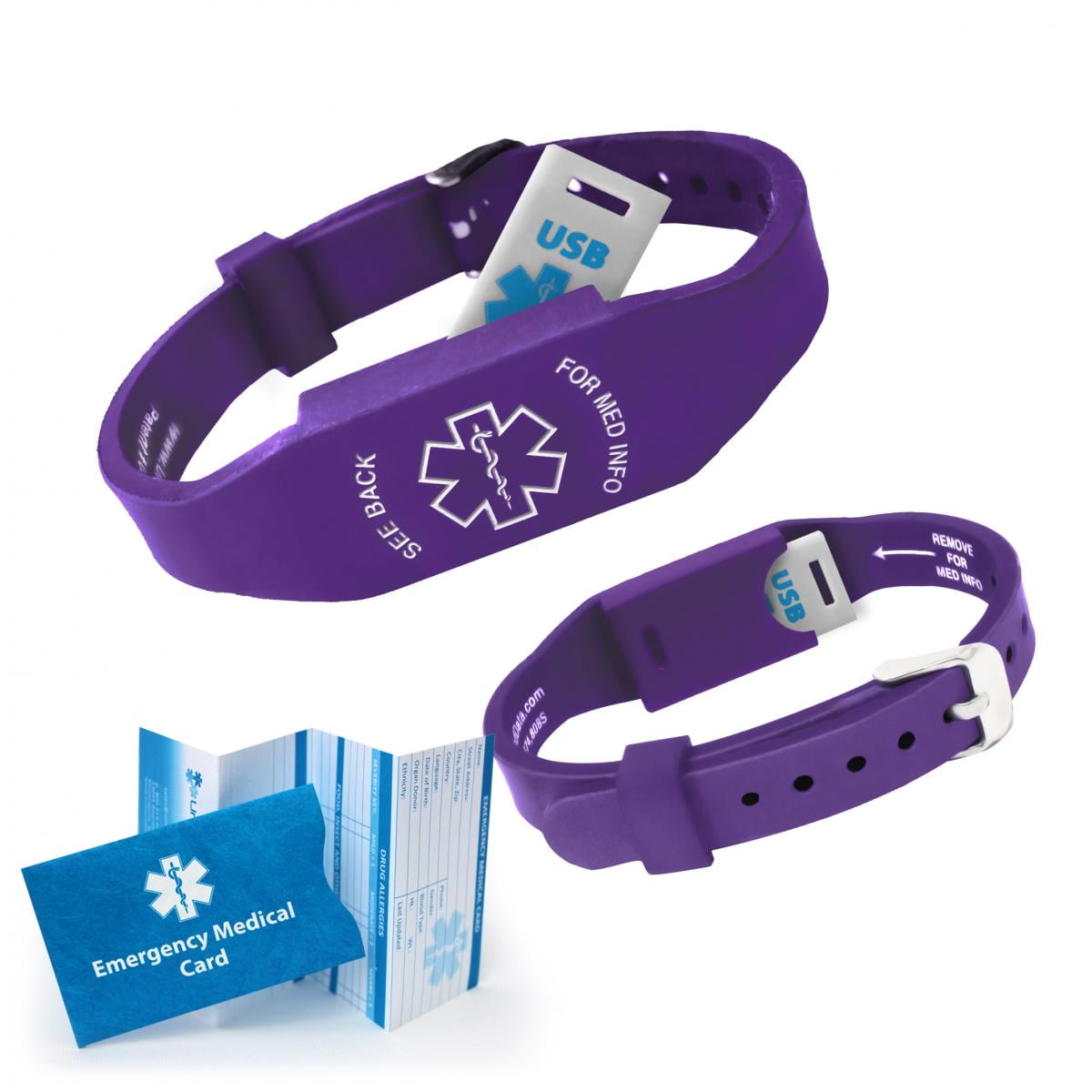 Elite II USB Medical ID: Hypoallergenic Wristband, 2GB Flash Drive ...