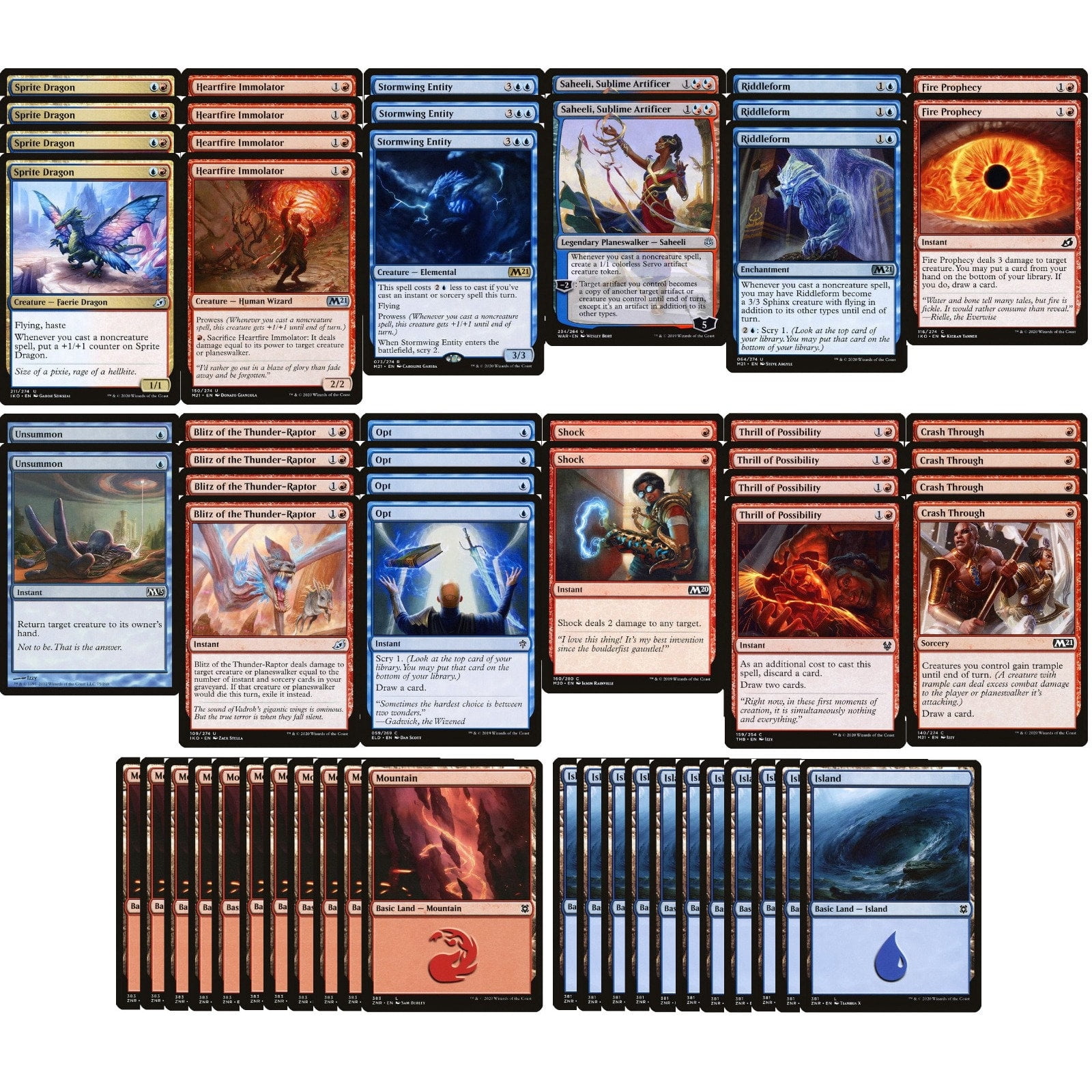 Elite Izzet Prowess Spells Deck - Red Blue - Very Powerful - 60 Card ...