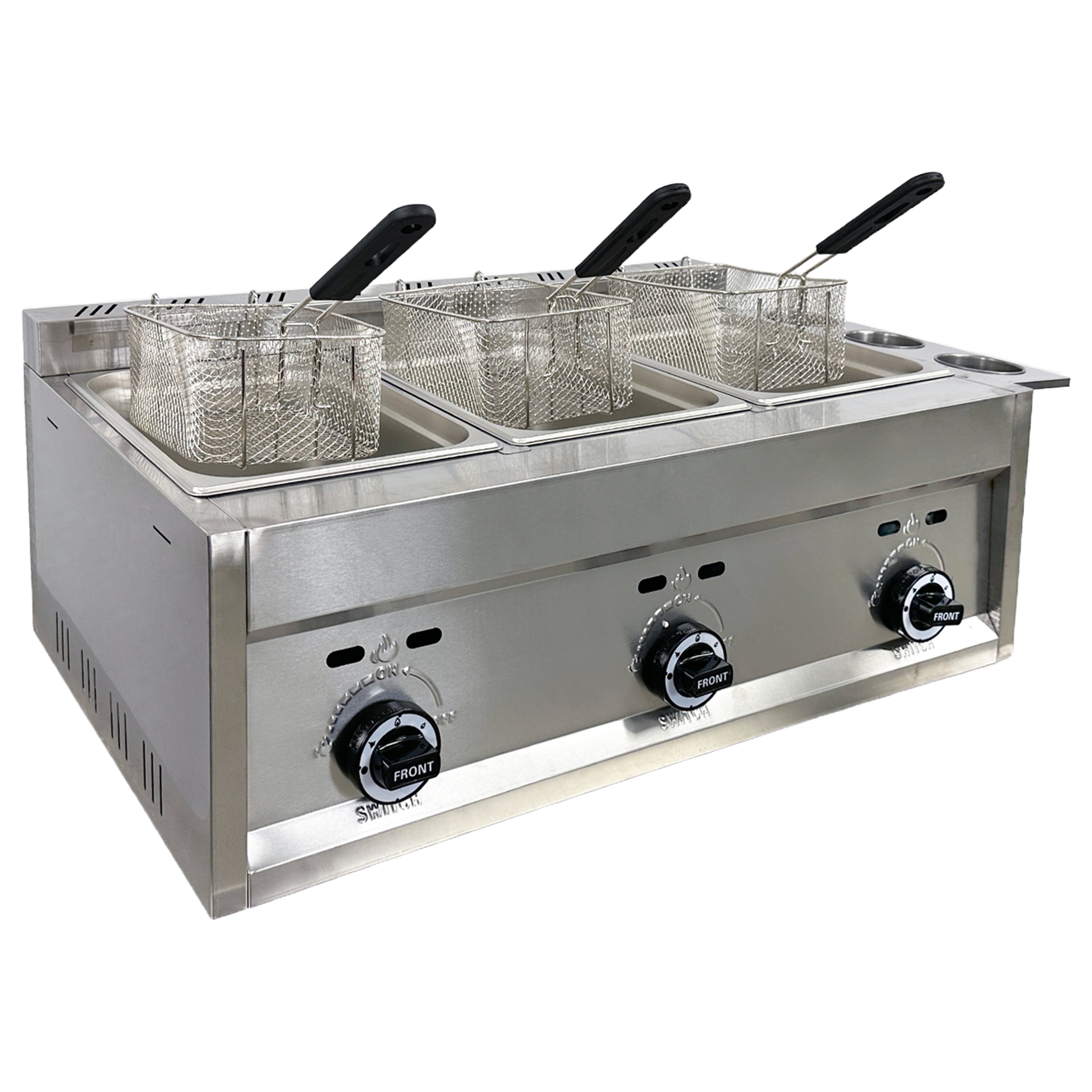 Elite Kitchen Outdoor Propane Three Burner 39L Countertop Deep Fryer ...