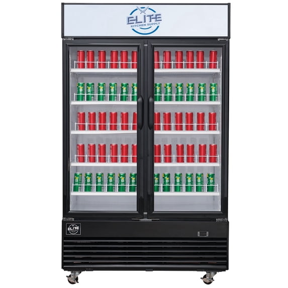 47in 2-Door Upright Merchandiser Fridge, 34.4 Cu. Ft., NSF Certified ...