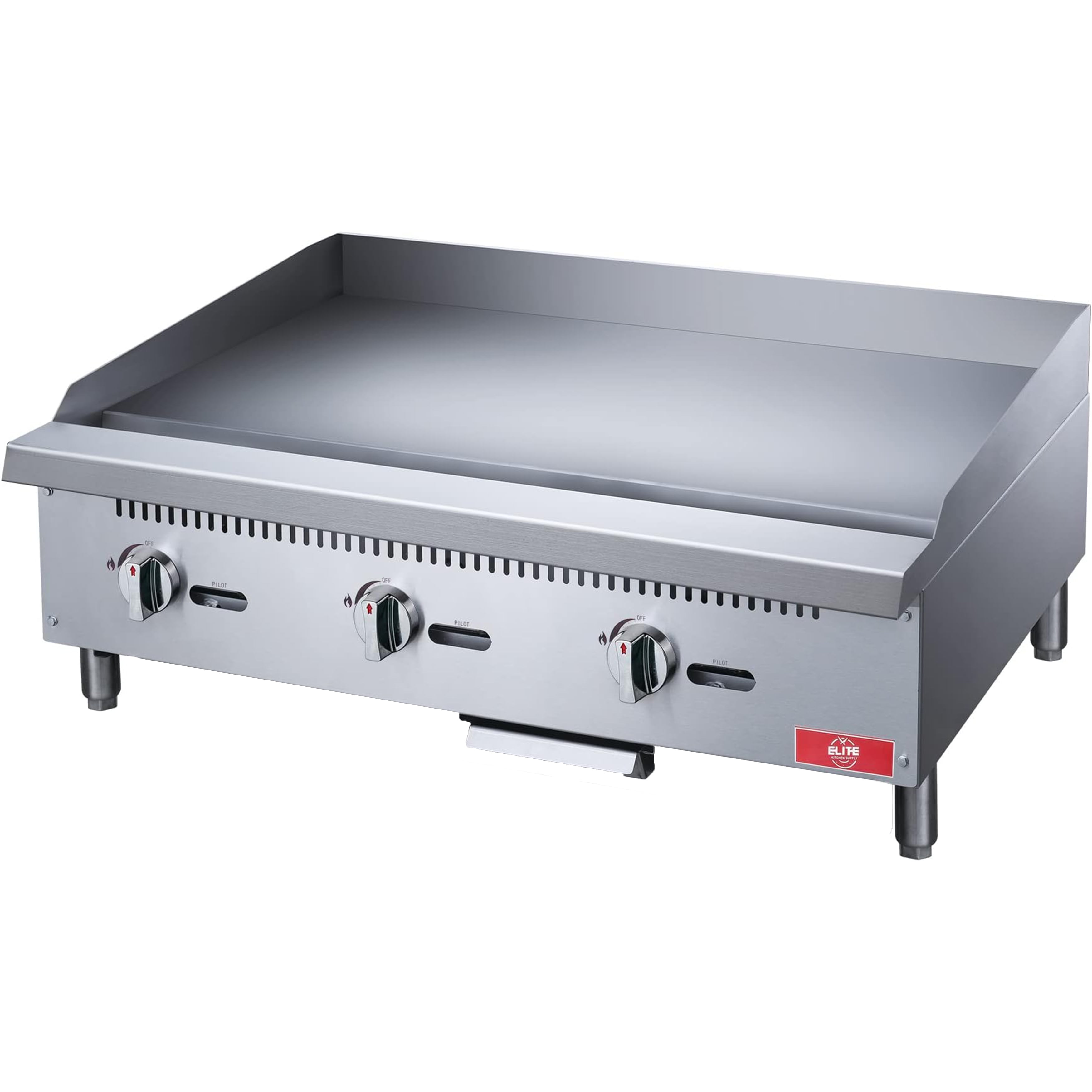 Elite Kitchen Supply ECGM36 36 in. 3-Burner Commercial Griddle, Natural ...