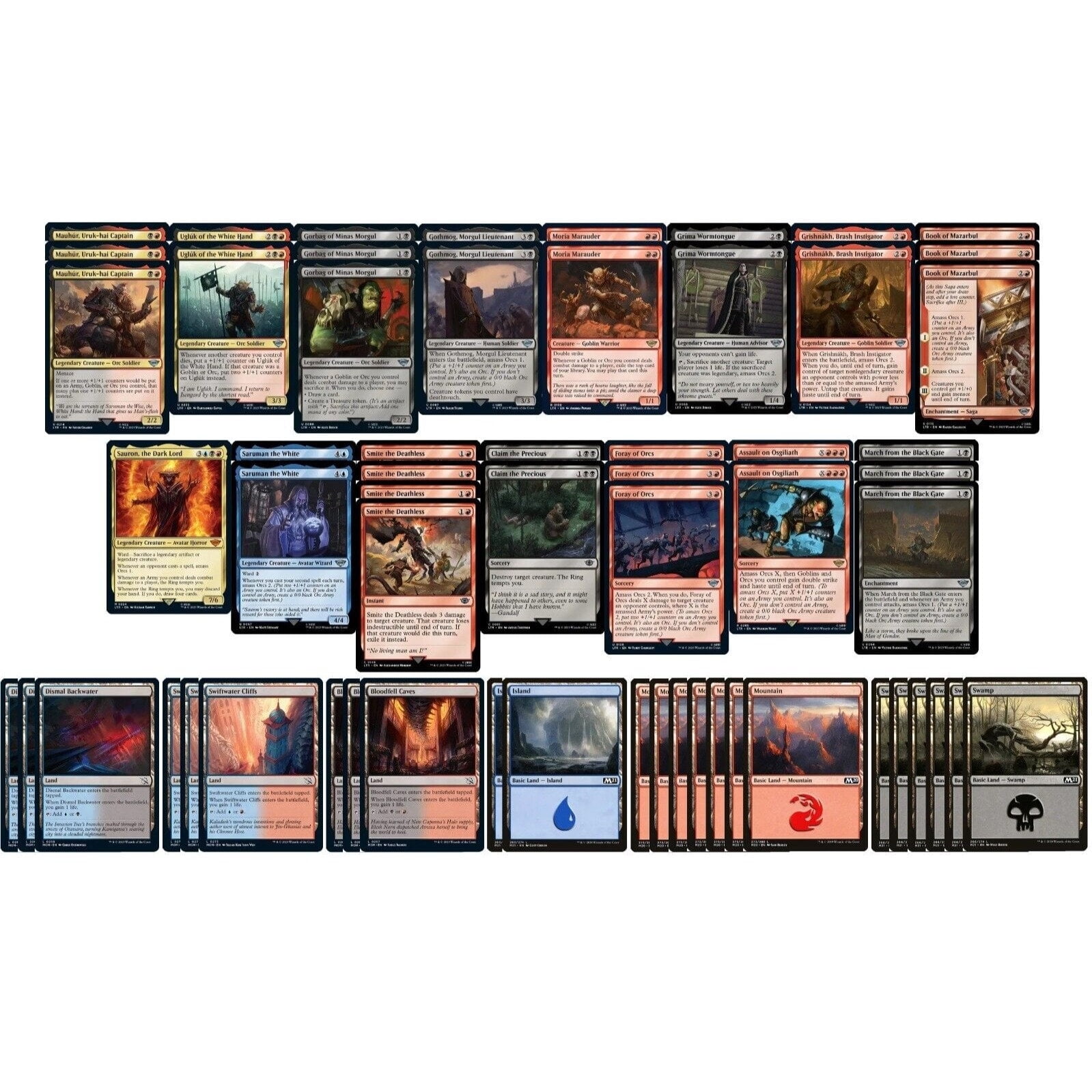 Elite LOTR Amass Orc Deck - Grixis - Sauron - Magic the Gathering - 60 ...