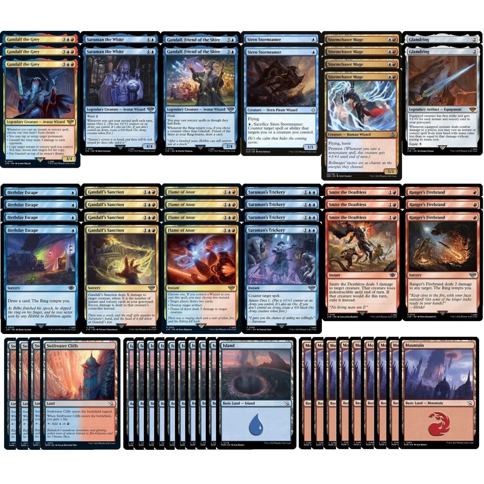 Elite LOTR Wizard Deck - Blue Red - Magic the Gathering - Galdalf - 60 ...