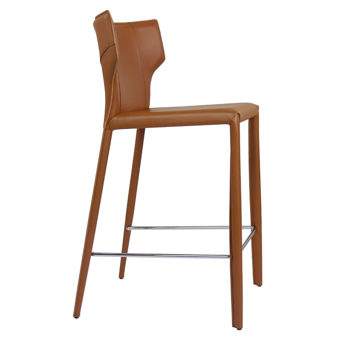 Elite Living Adoro Mid-century Modern Wingback Leather Counter Stool ...