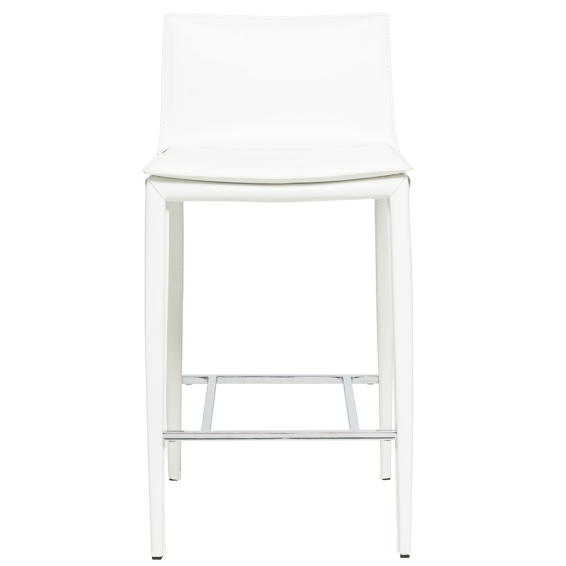 Elite Living Hilton 25.5" Leather Counter and Bar Stool (Single) White ...