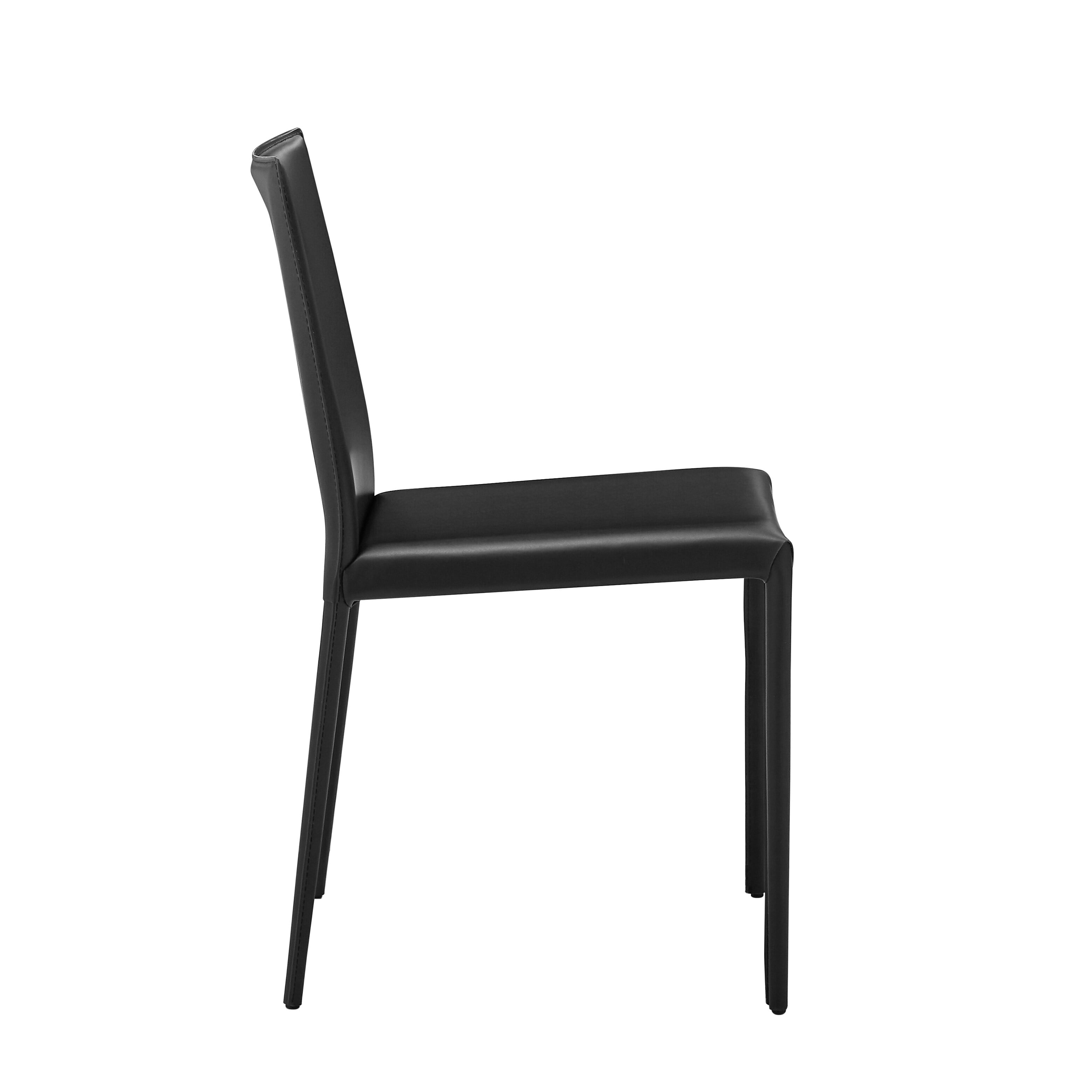 Elite Living Prima Modern Leather Upholstered Dining Chair Black ...