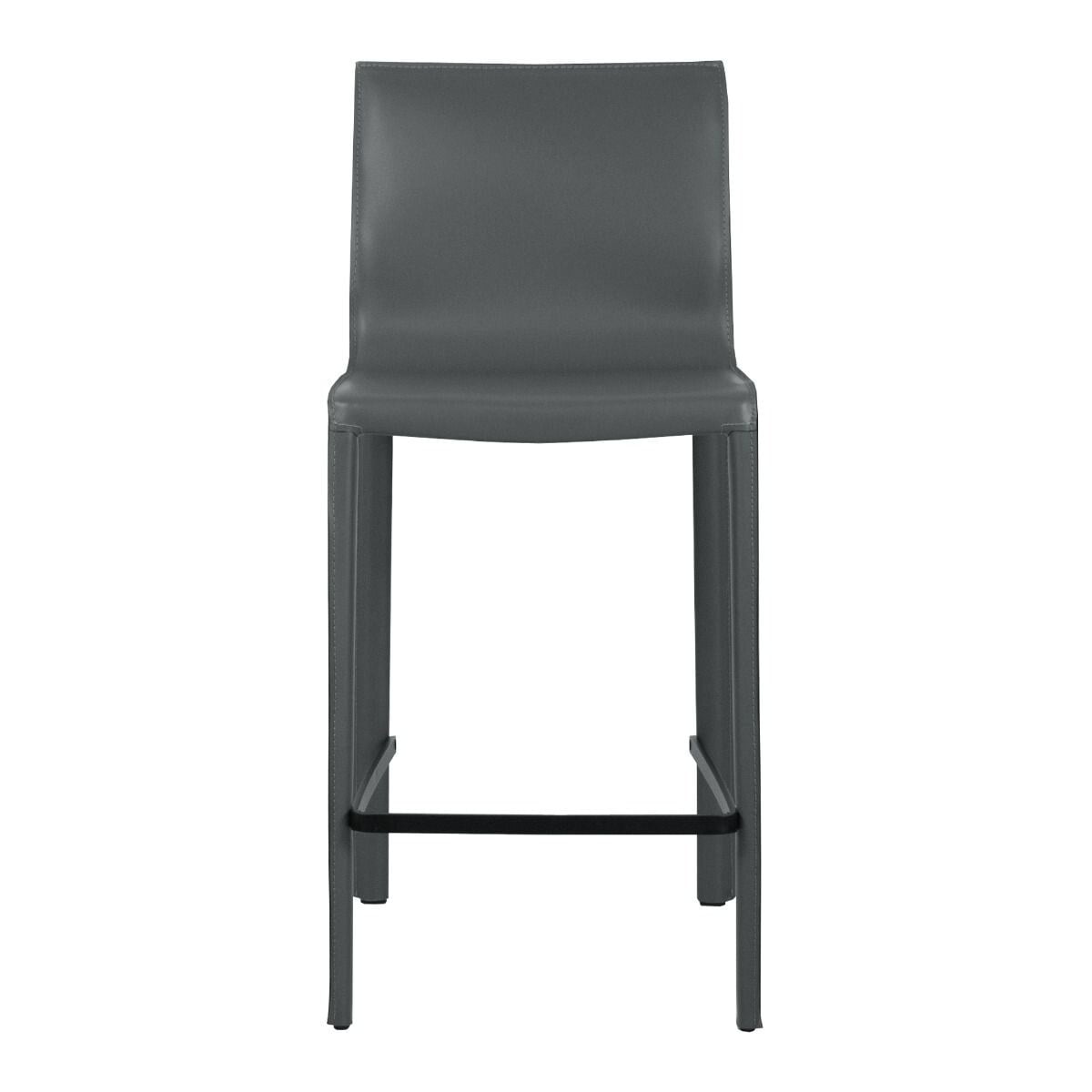 Elite Living STAN Modern Leather Counter Stool No, Yes Smoke - Walmart.com