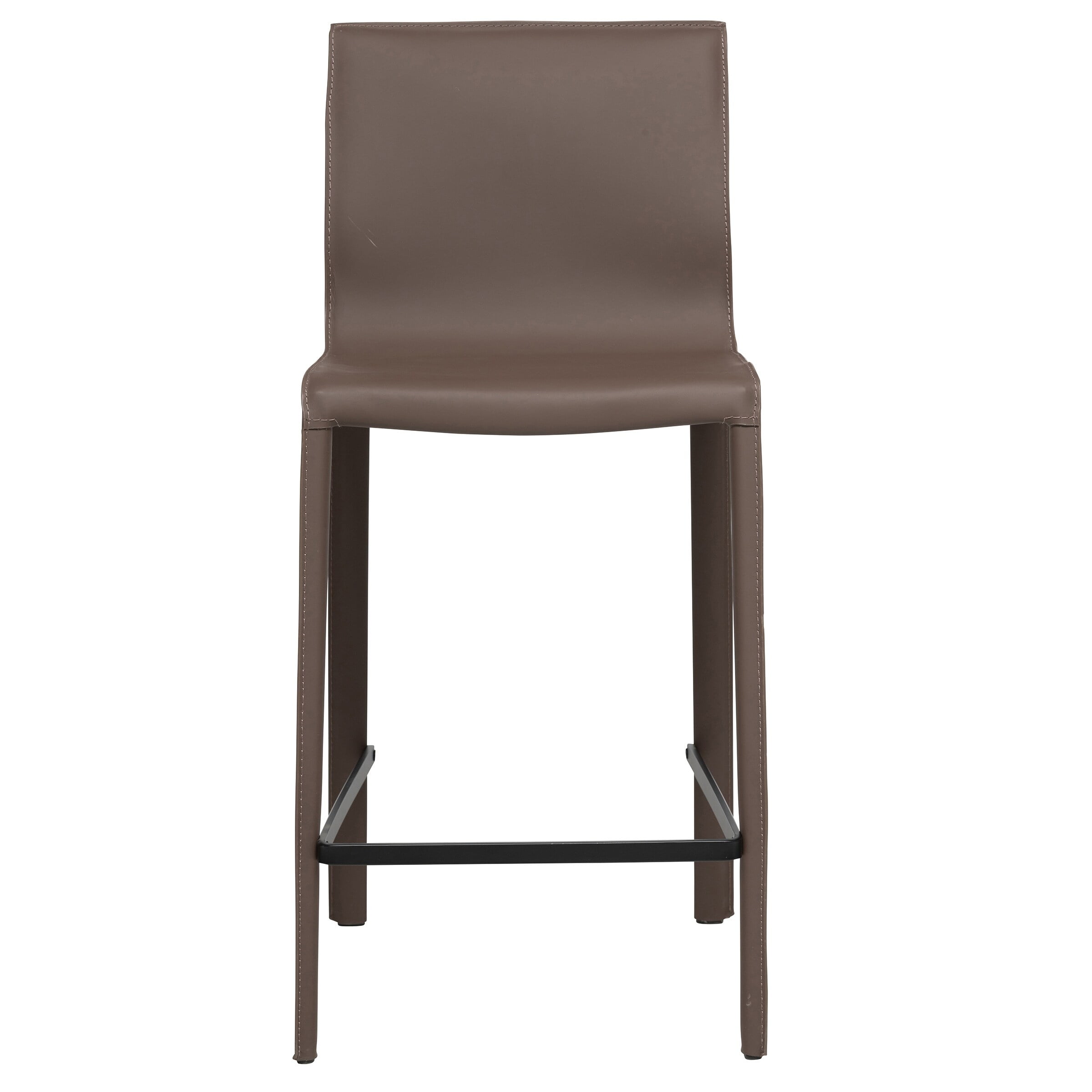 Elite Living STAN Modern Leather Counter Stool Yes Mink Brown - Walmart.com