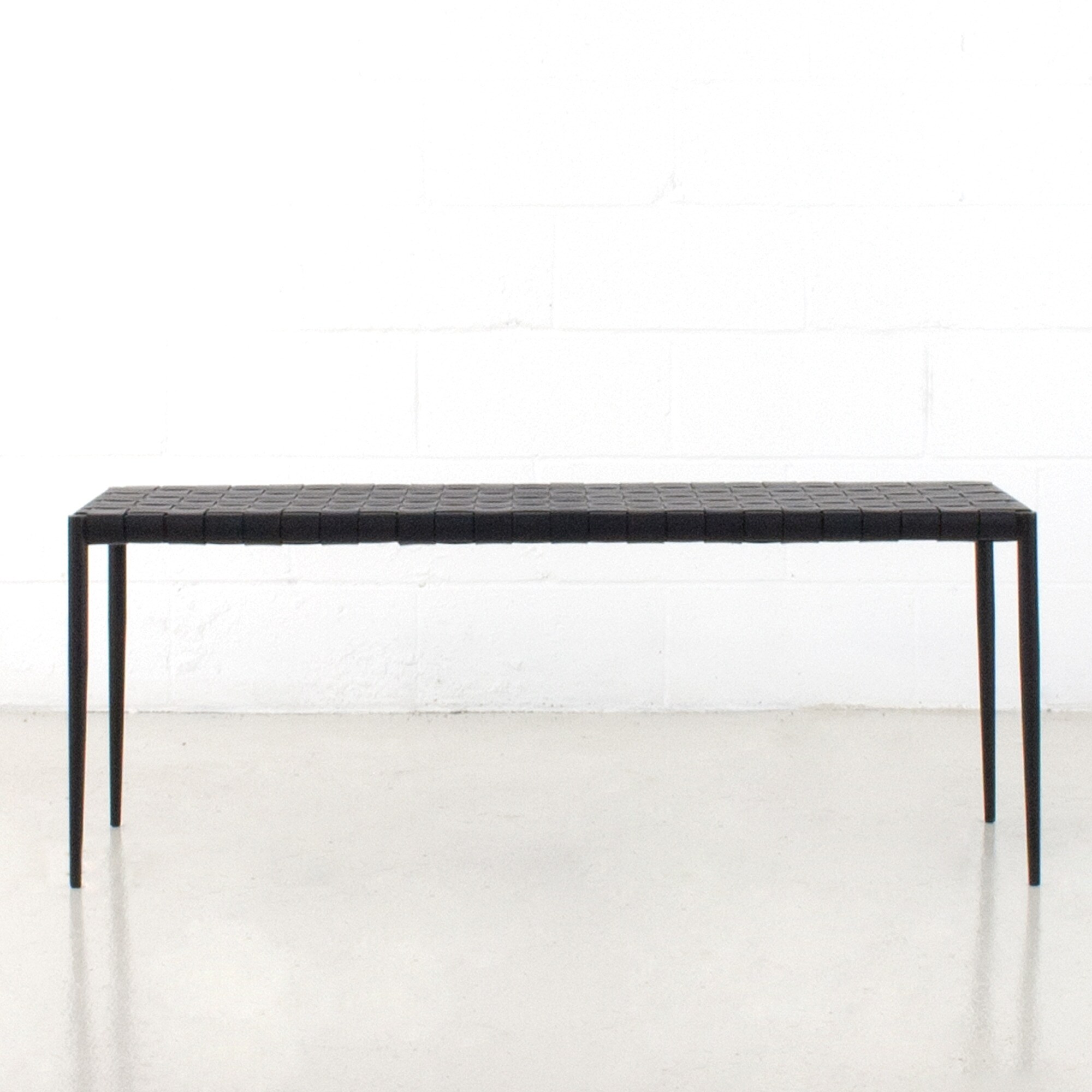 Elite Living Soho Mid-Century Modern Leather Weave Coffee/Bench 28 ...
