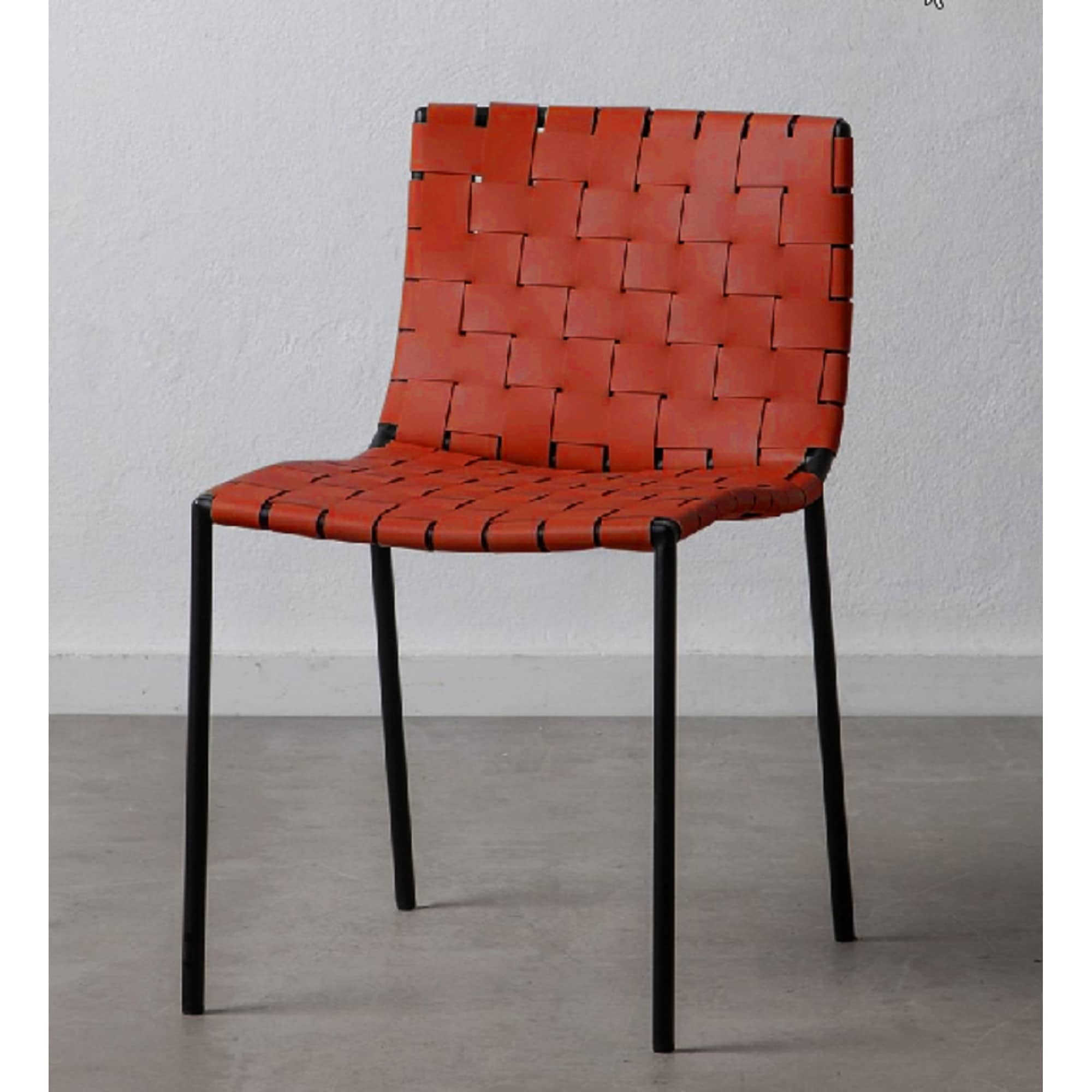Elite Living Soho Mid-Century Modern Leather Weave Dining Chair (Single ...