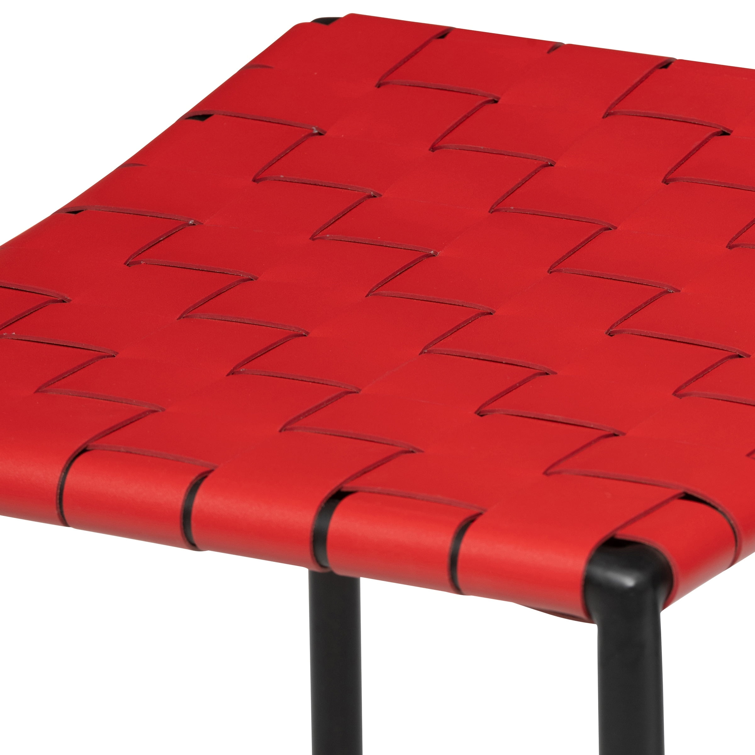 Elite Living Soho Mid-century Modern Leather Weave Backless Bar Stool ...