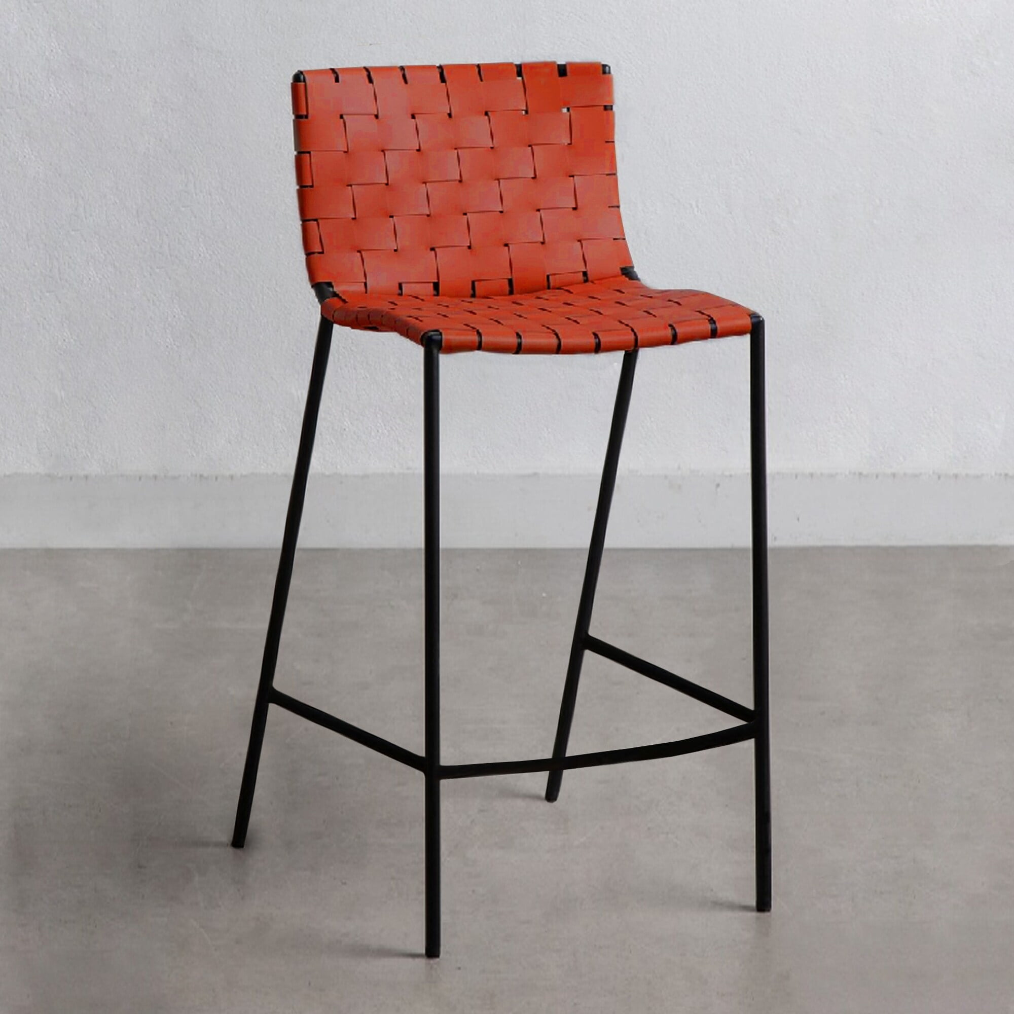 Elite Living Soho Mid-century Modern Leather Weave Bar Stool (26-inch ...