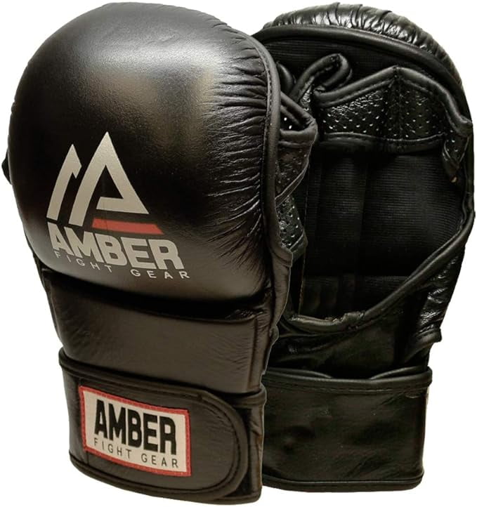 Elite MMA Boxing Training Gloves - Real Leather, Striking, Grappling ...