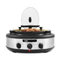 Elite MSTB-305 1.5-Quart Triple Oval Slow Cooker Buffet, Stainless ...