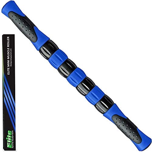 Elite Massage Roller Stick Targets Sore, Tight Leg Muscles -Black/Blue ...