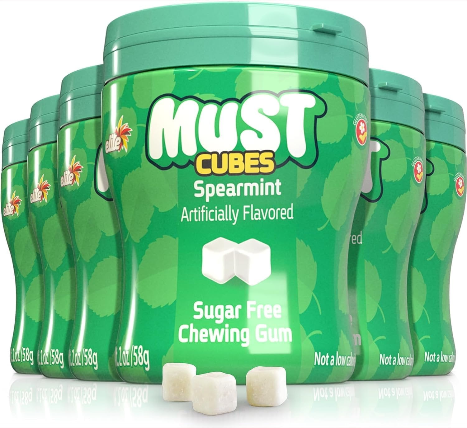 Elite Must Extra Flavor Spearmint Gum Cubes, Sugarless and Resealable ...