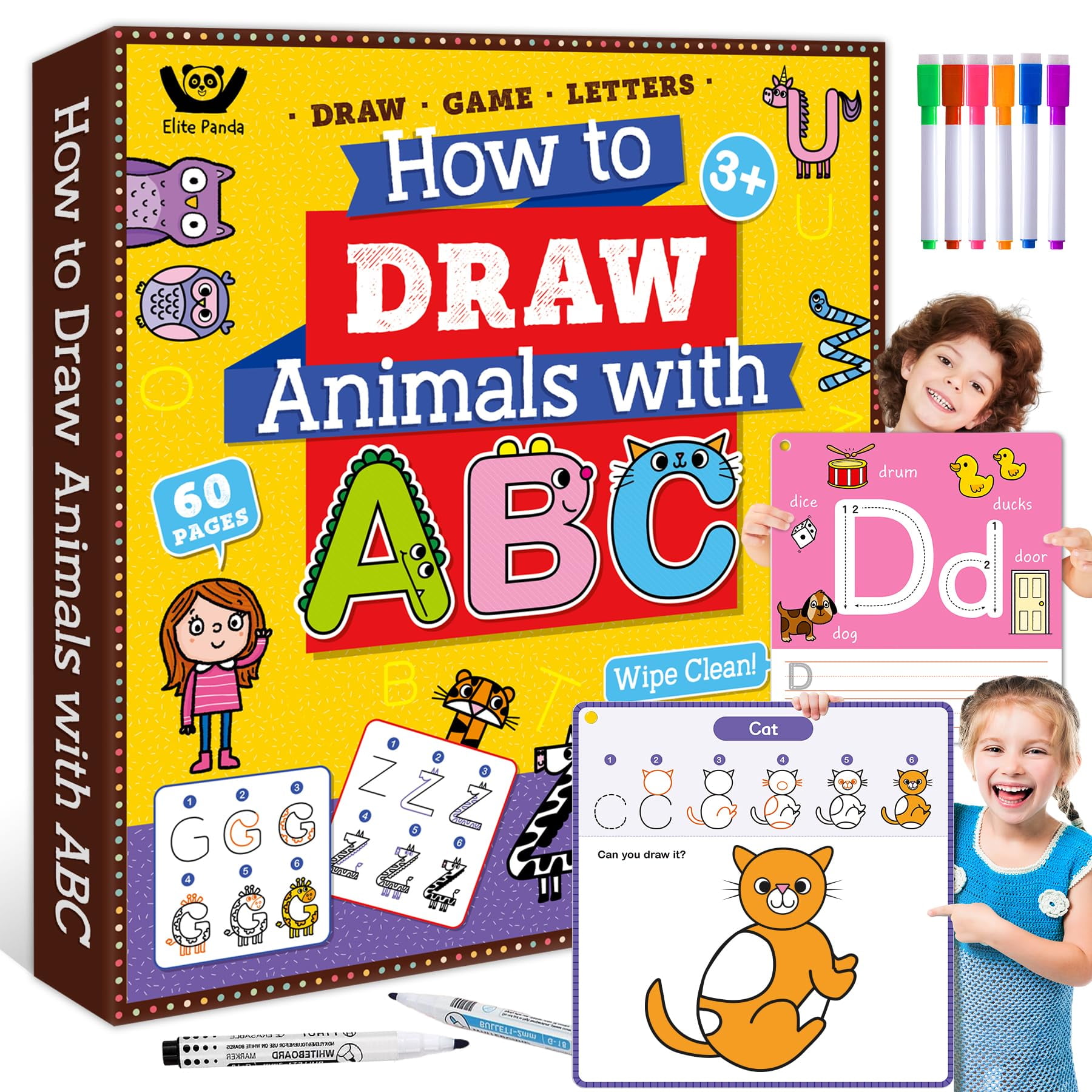 Elite Panda Preschool Learning OIF8 Activities How to Draw Letters ...