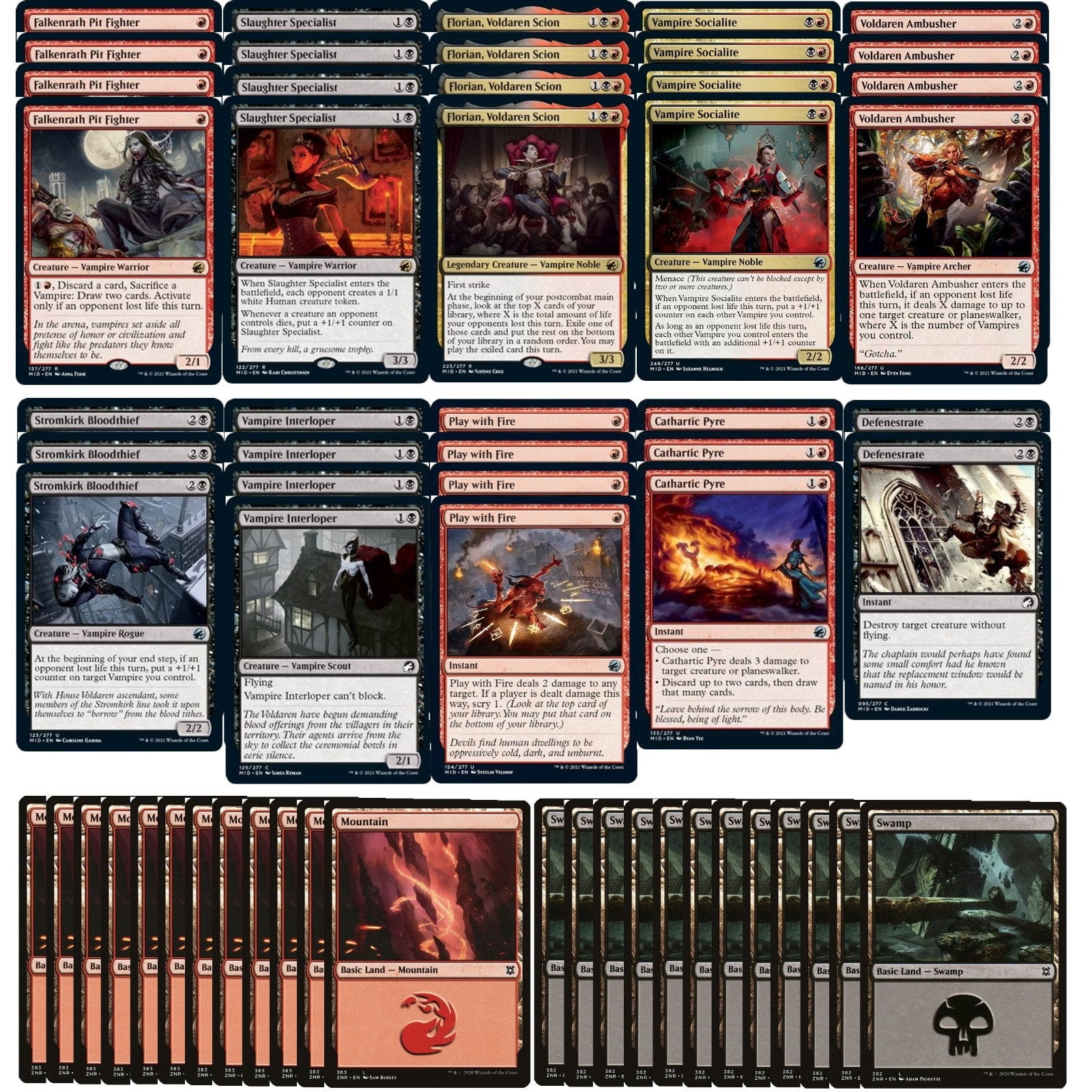 Elite Rakdos Vampire Deck - Black Red - Very Powerful - 60 Card - MTG ...