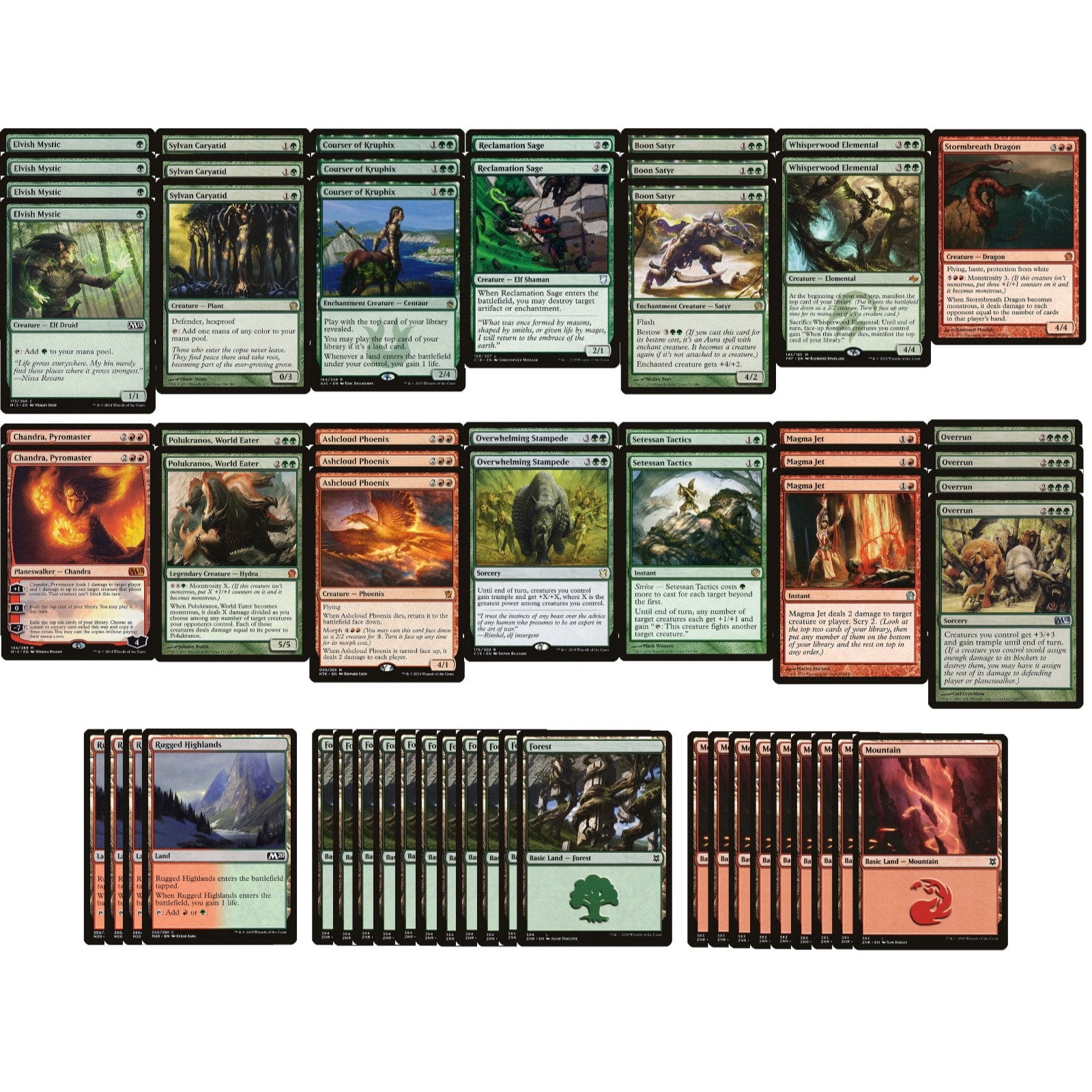 Elite Red Green Aggro Deck - Modern 60 Card - MTG Magic the Gathering ...