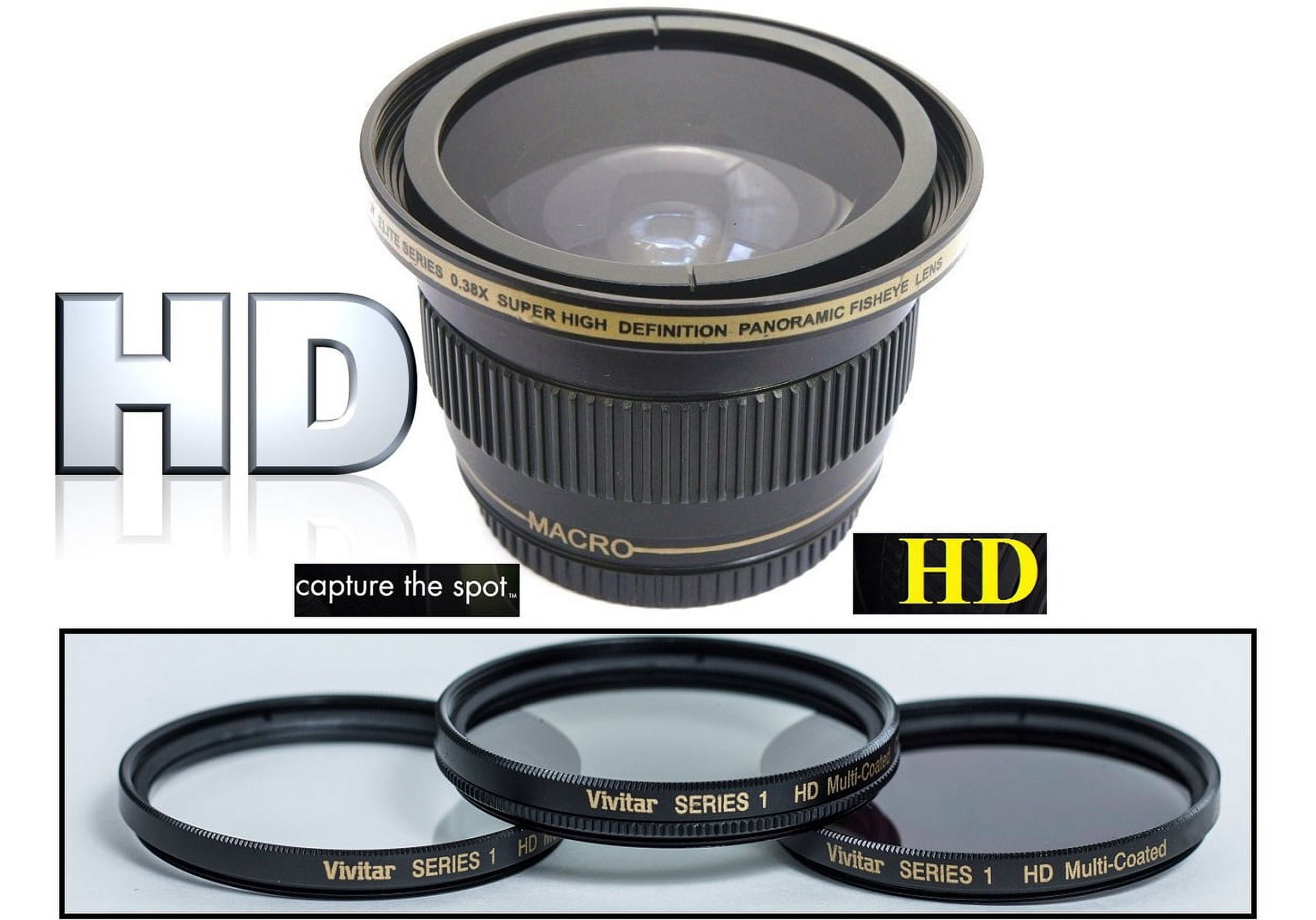 Elite Series Hi Def Fisheye Lens and 3-Pc Filter Kit for Canon EOS ...