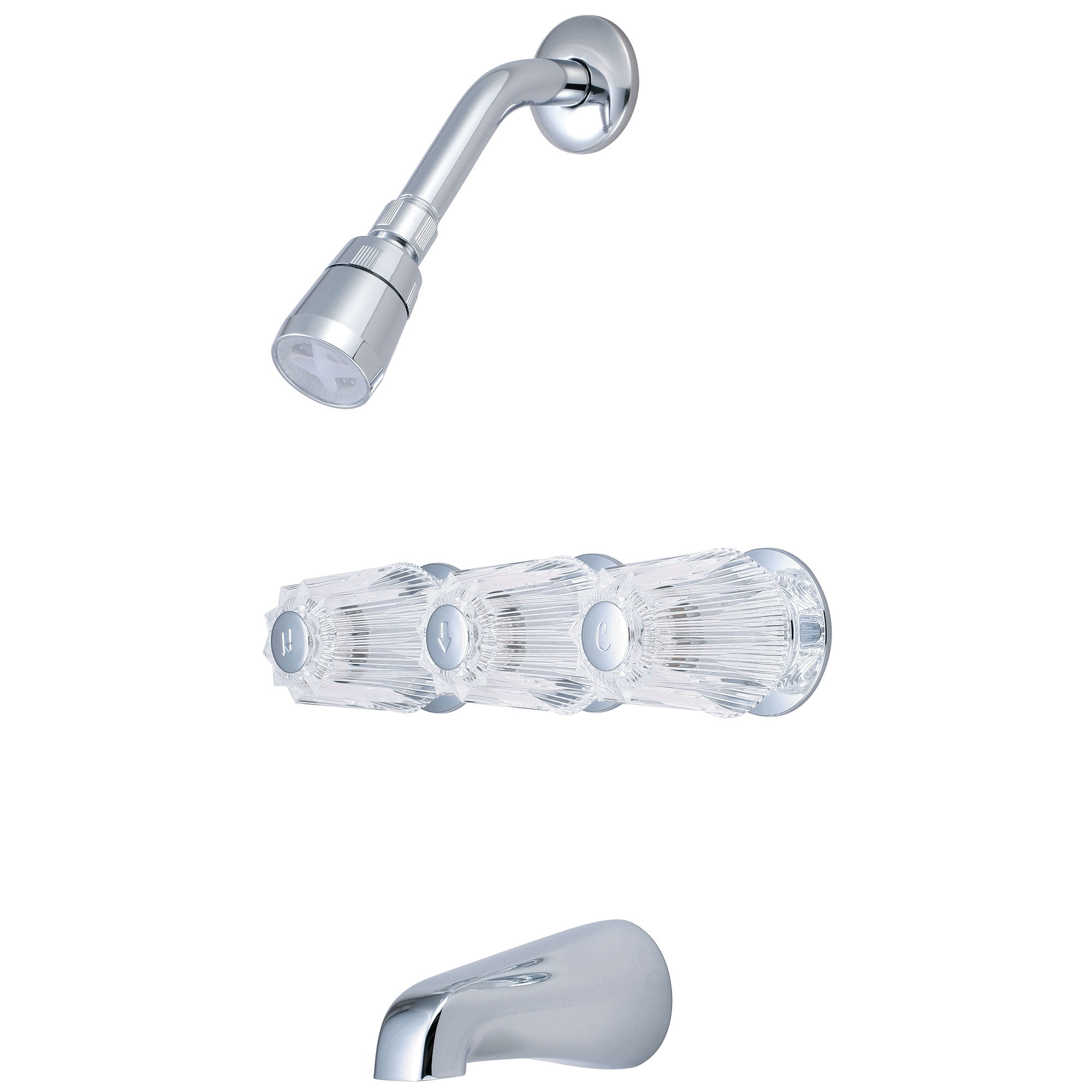 Elite Silver Triple Round Handle Tub Faucets - Walmart.com