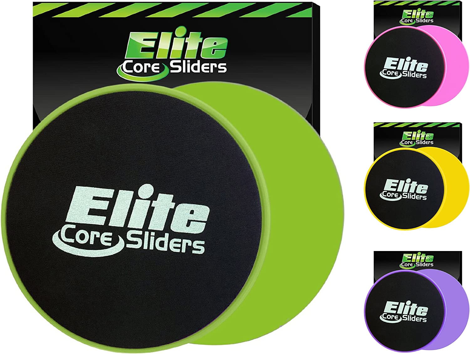Elite Sportz Equipment Dual Sided Green Core Sliders, (2 Piece ...