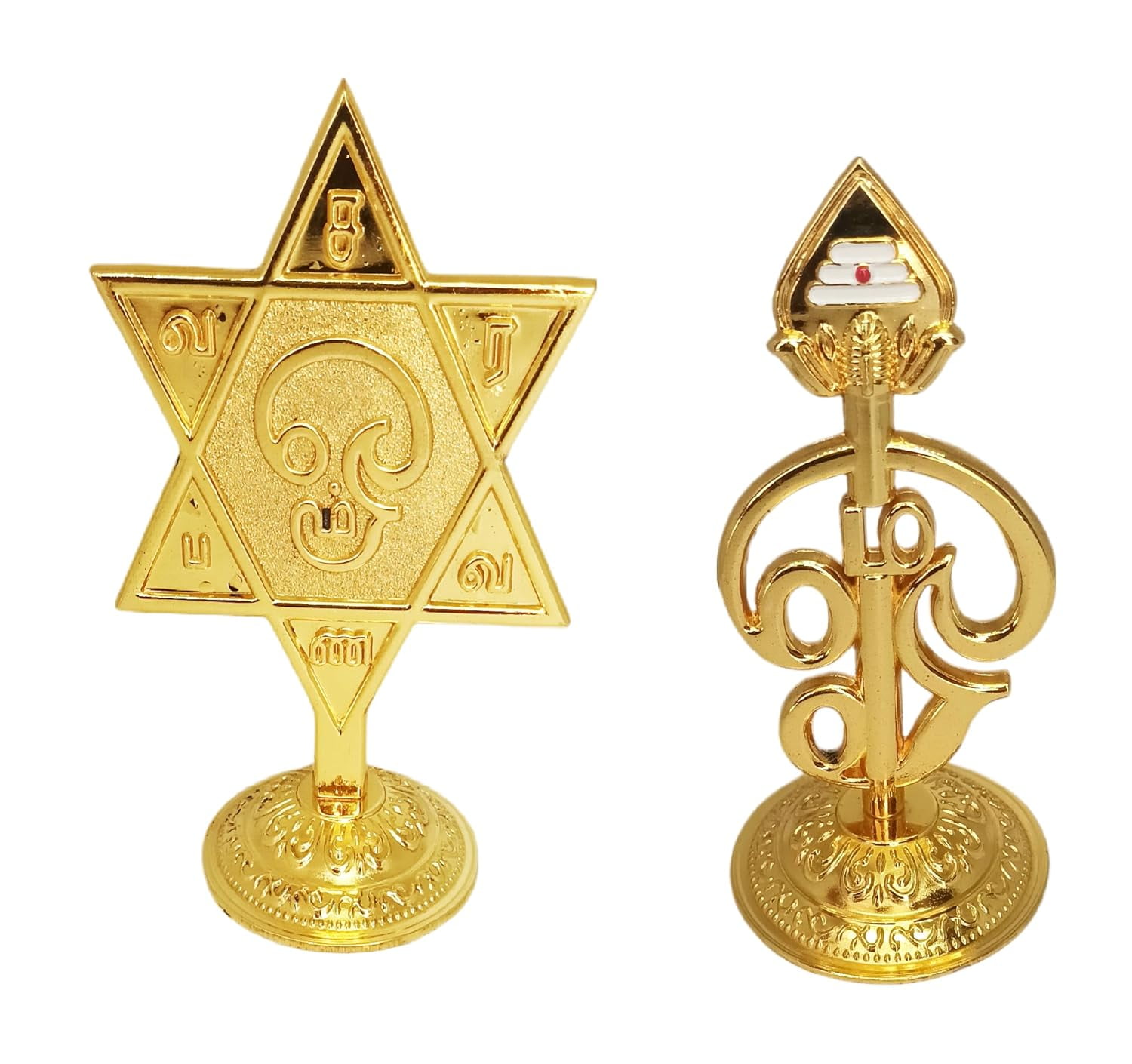 Elite Store Metal Lord Muruga Om Vel Om Sa Ra Va Na Bha Va Yantram Idols Combo Statues Divine ...