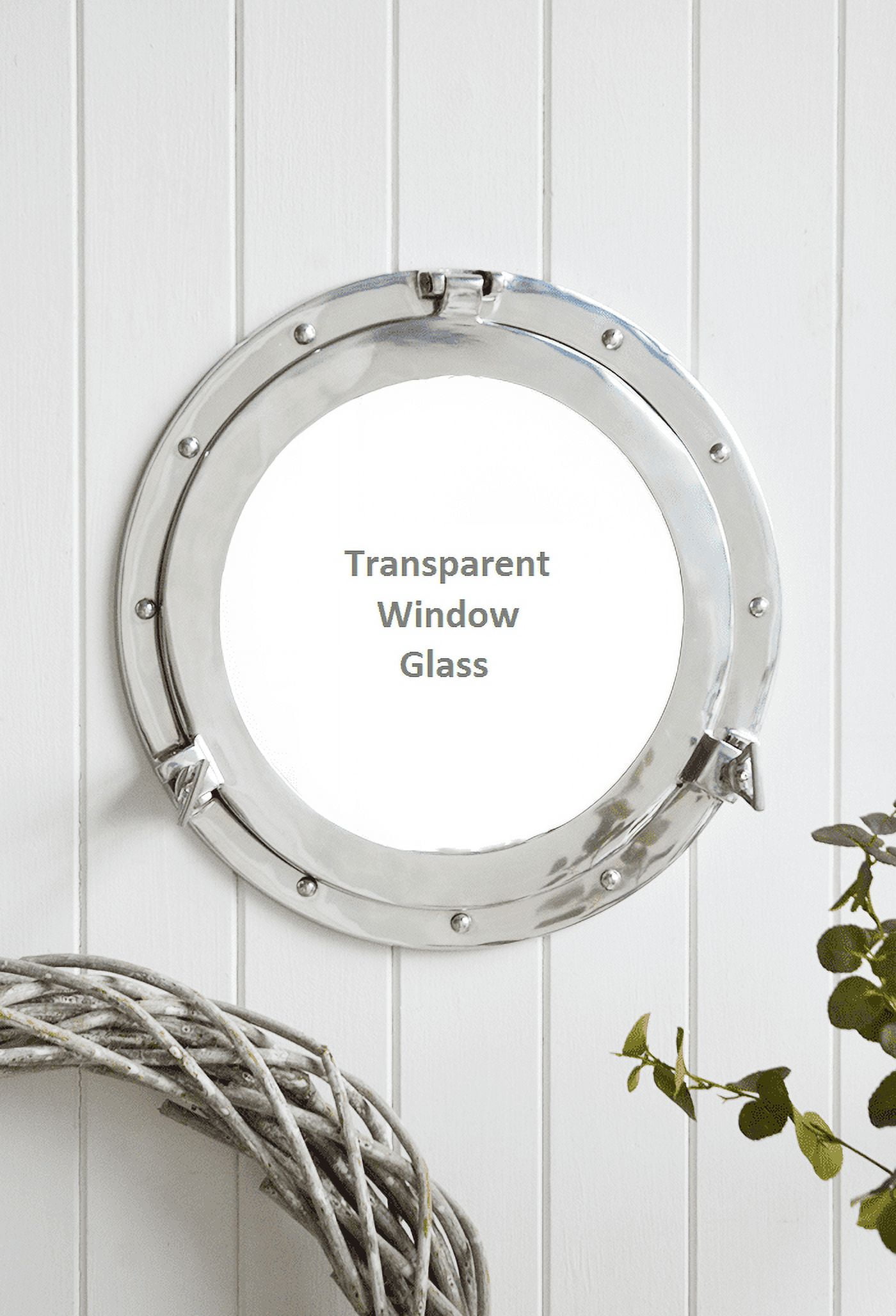 Elite Store Wall Mounted Nautical Porthole Mirror & Windows (15 inch ...